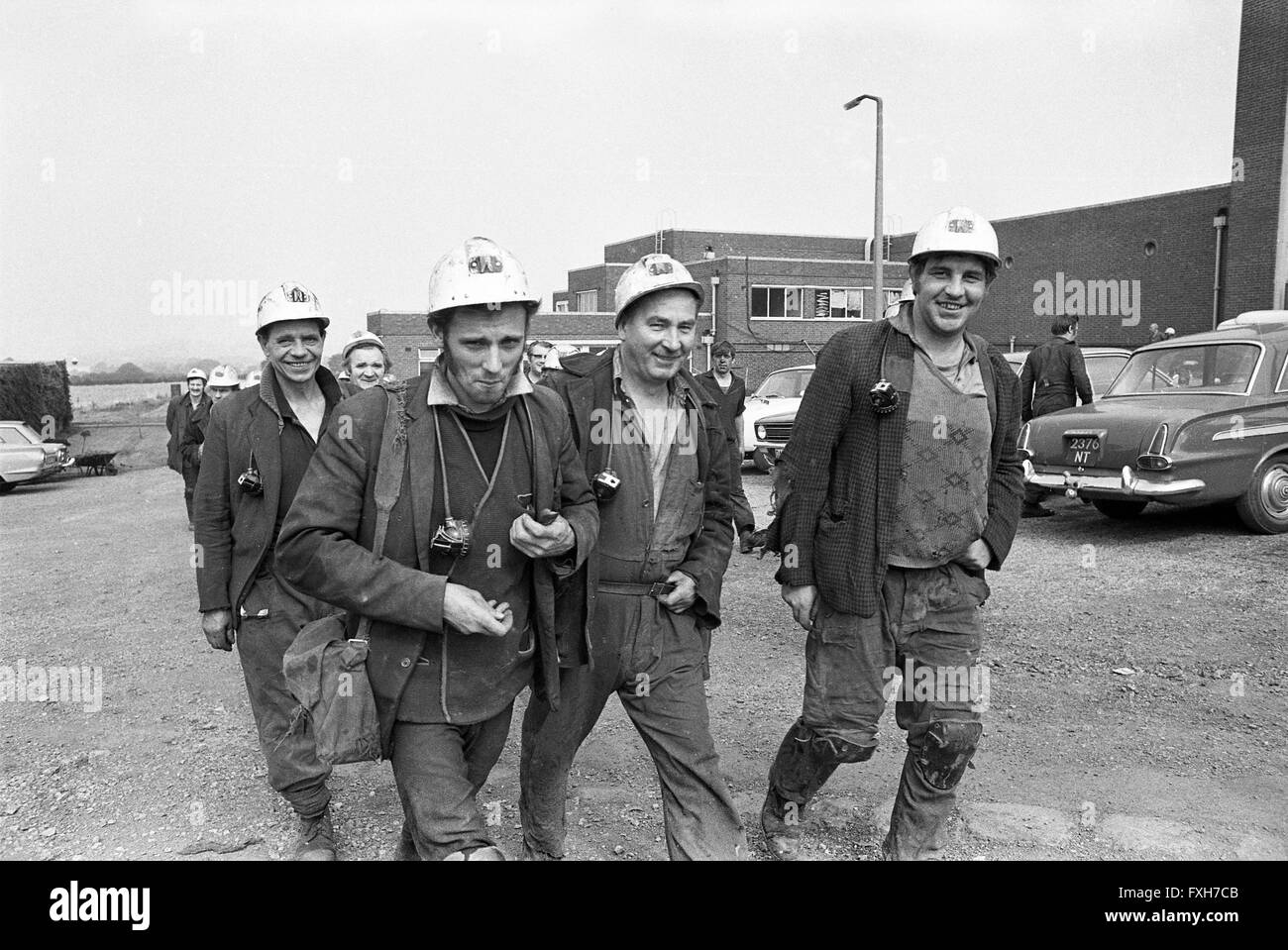 British Coal miners mine workers off to work Granville Colliery Stock ...