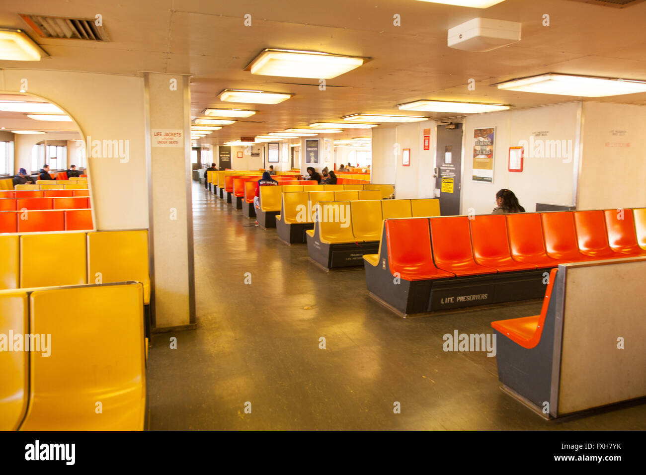 Interior of the Staten island ferry , New York City, United States of ...