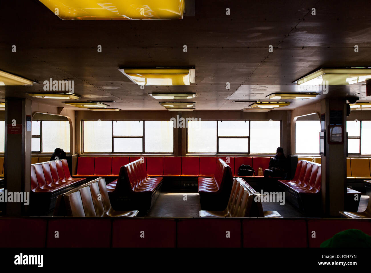 Interior of the Staten island ferry , New York City, United States of ...