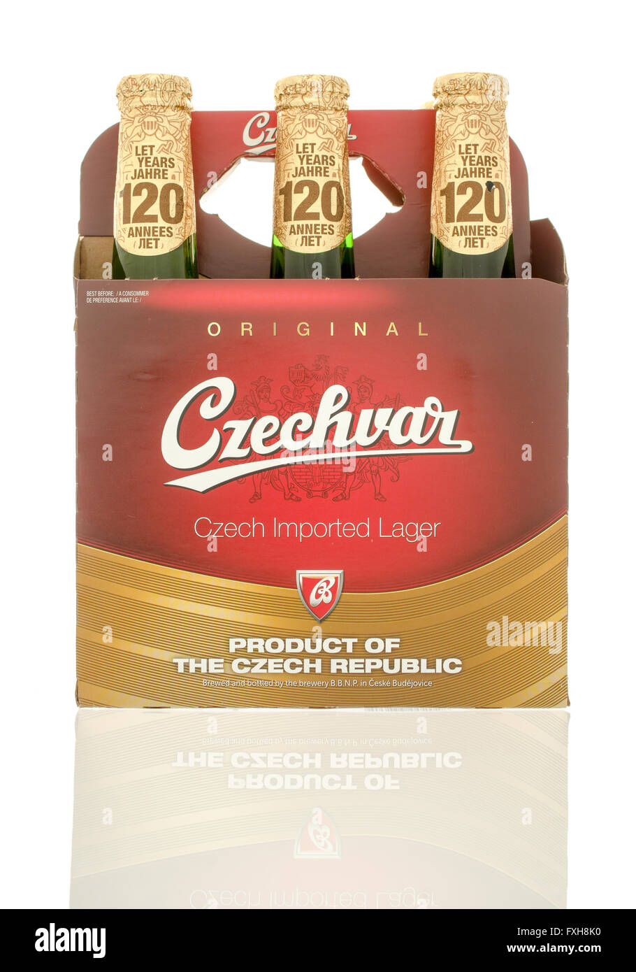 Winneconne, WI - 10 Jan 2016: A six pack of Czechvar beer Stock Photo ...