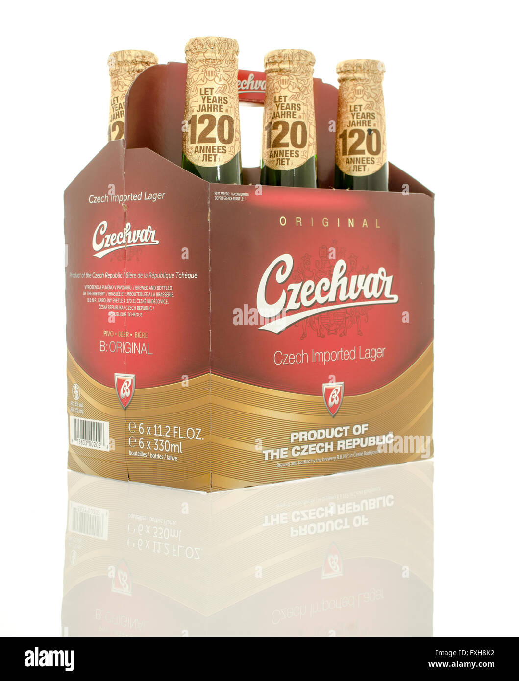Winneconne, WI - 10 Jan 2016: A six pack of Czechvar beer Stock Photo ...