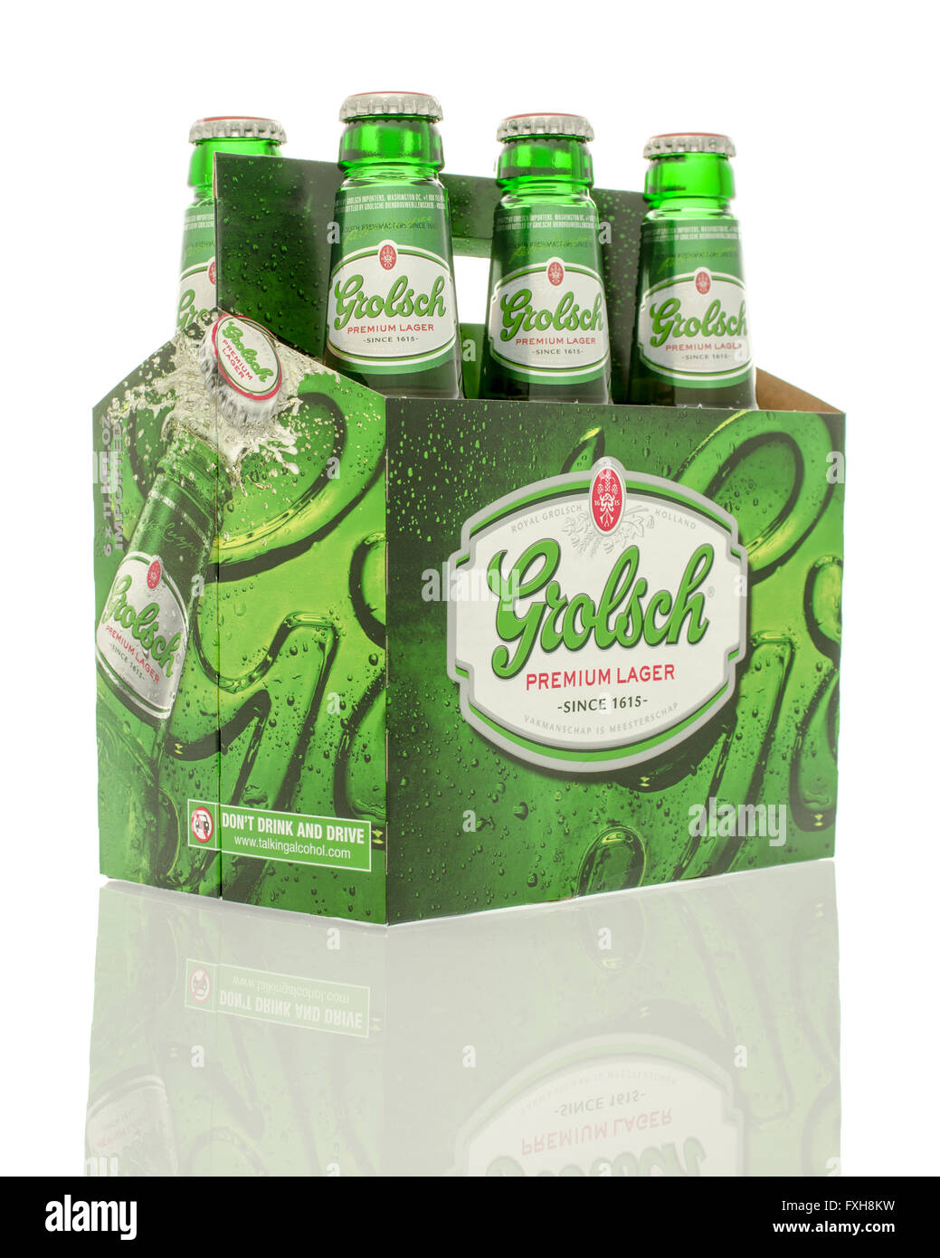 Winneconne, WI - 10 Jan 2016: A six pack of Grolsch premium beer Stock ...