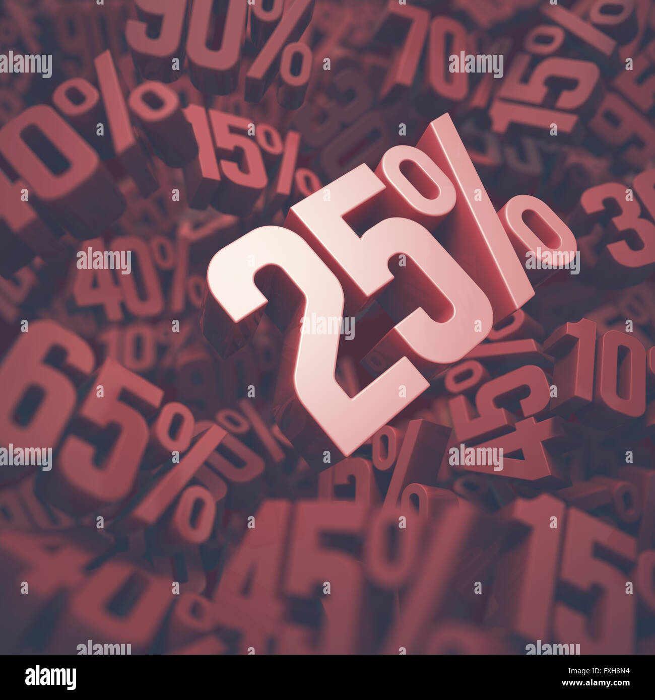 3D image concept of twenty five percent discount. Clipping path ...