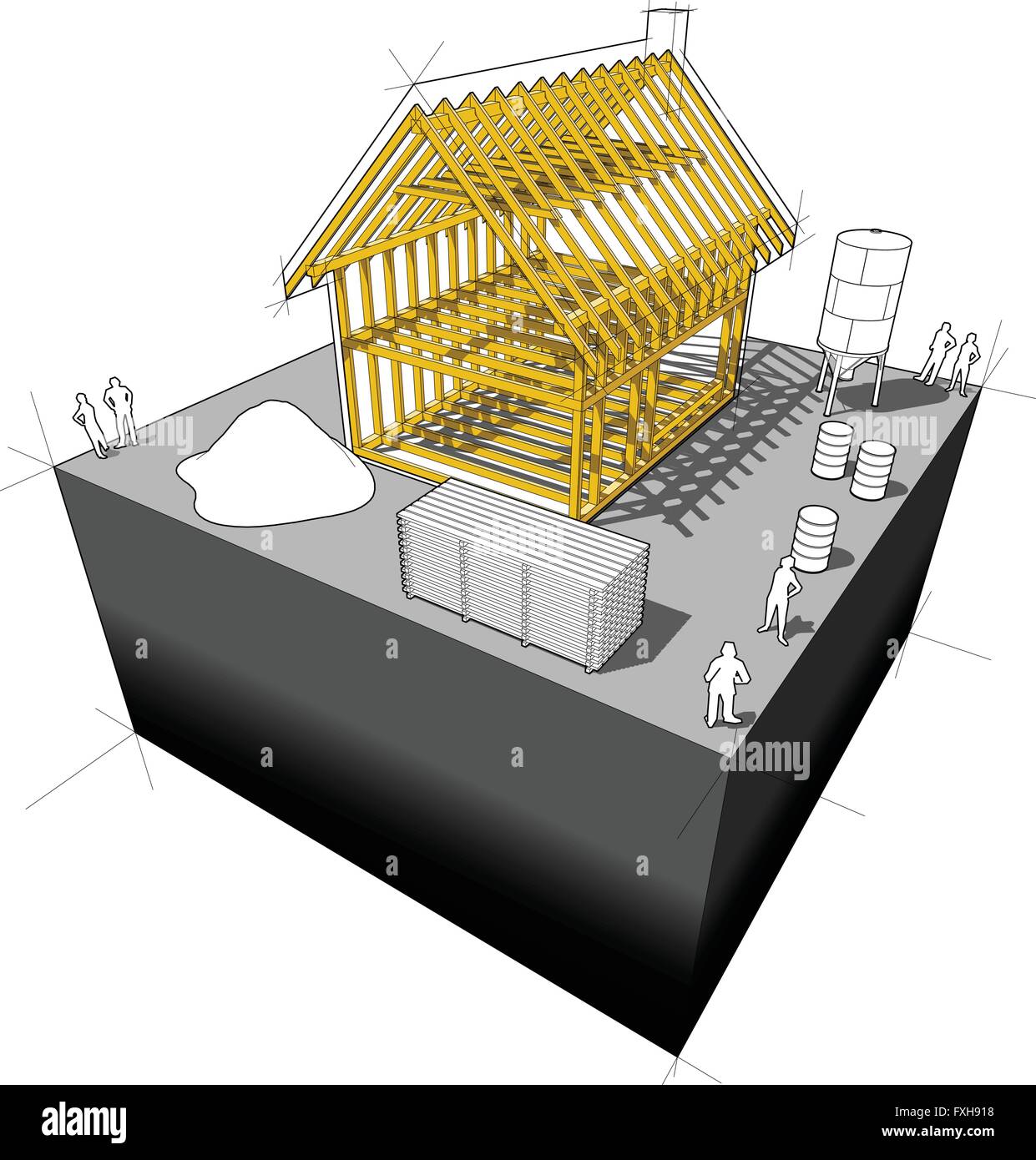 Roof truss diagram hi-res stock photography and images - Alamy