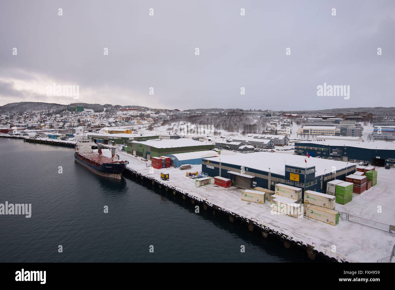 Tromso cruise ship dock port harbour in Norway Stock Photo - Alamy