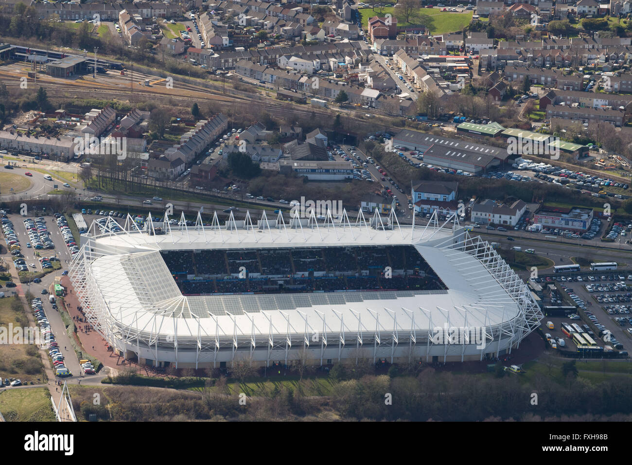 Aerial pictures of the Liberty Stadium in Swansea, south Wales Stock ...