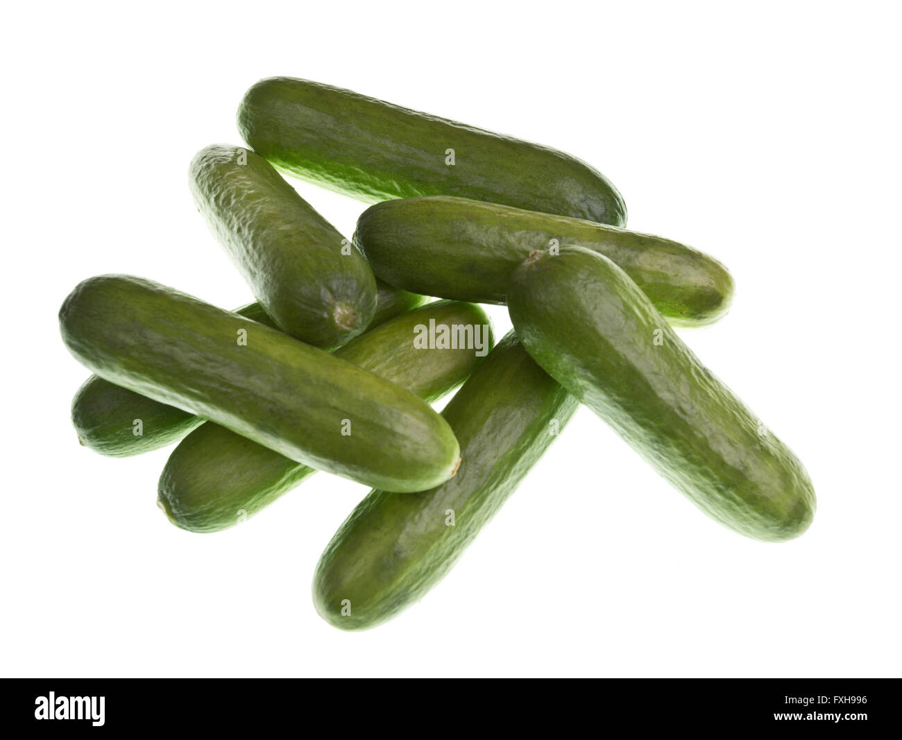 Fresh green baby cucumbers excellent to eat as a snack Stock Photo - Alamy