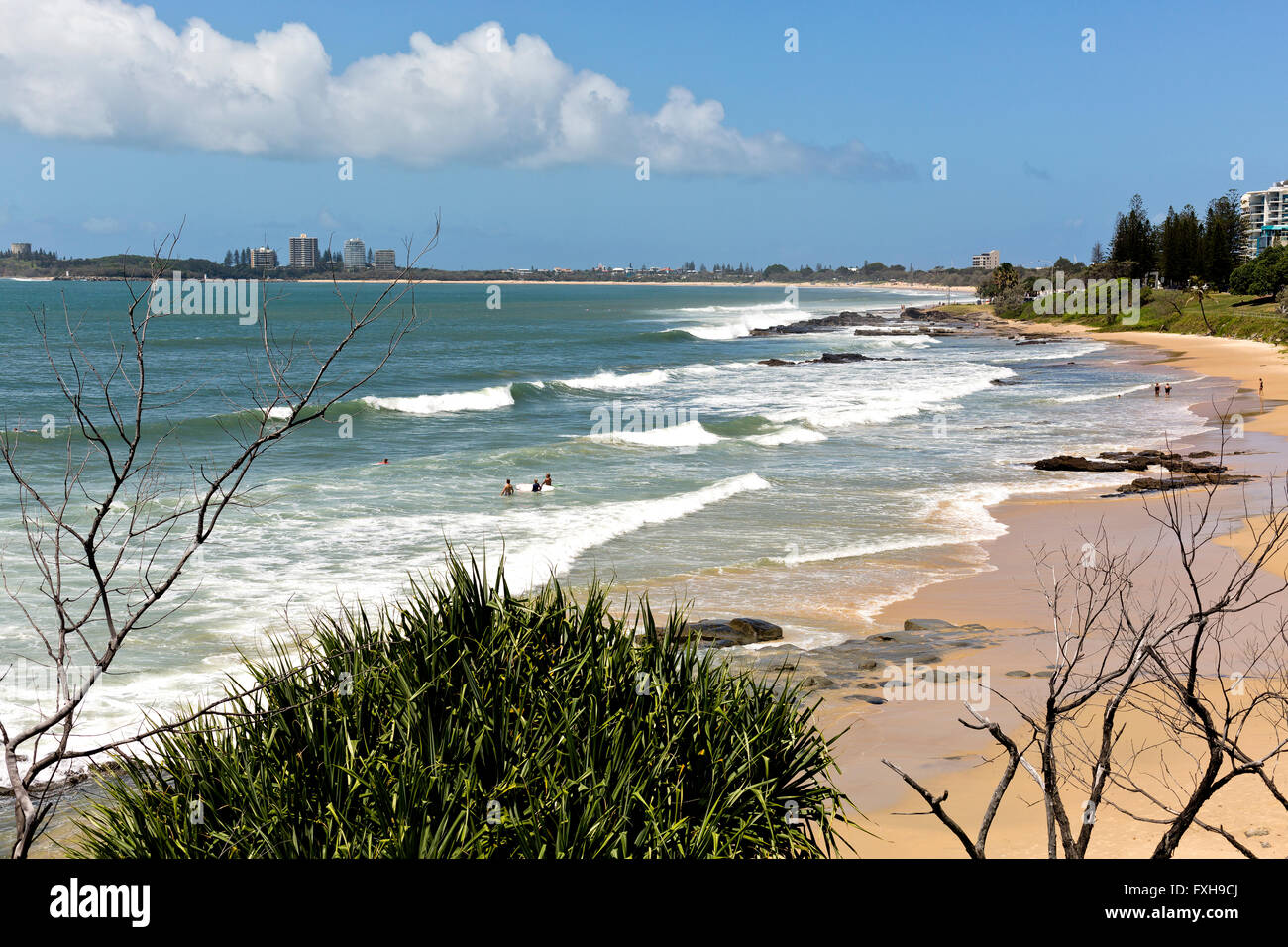 View of Mooloolaba Beach on a summer sunny day in Mooloolaba, Sunshine ...