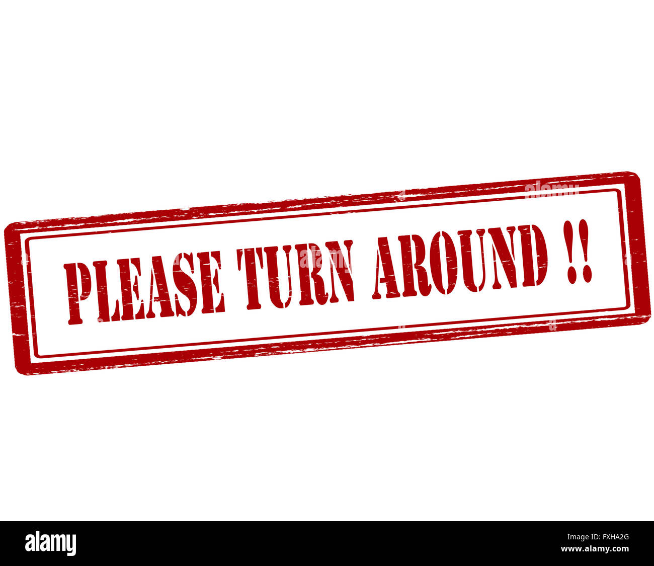 Rubber stamp with text please turn around inside, vector illustration ...