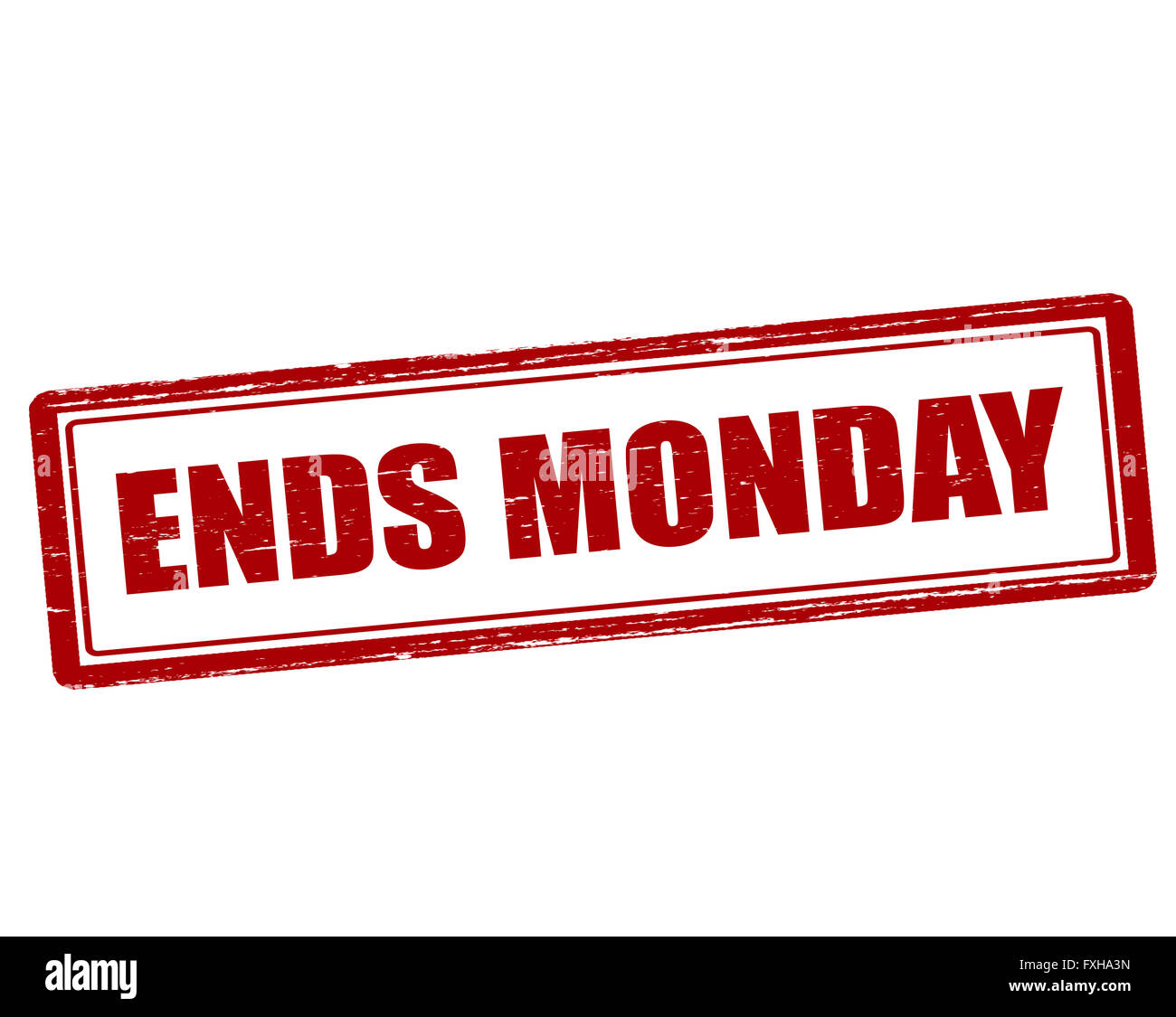 Rubber stamp with text ends Monday inside, vector illustration` Stock ...