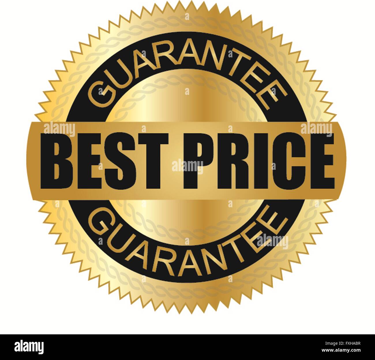 Best price guarantee golden label, vector illustration Stock Photo - Alamy