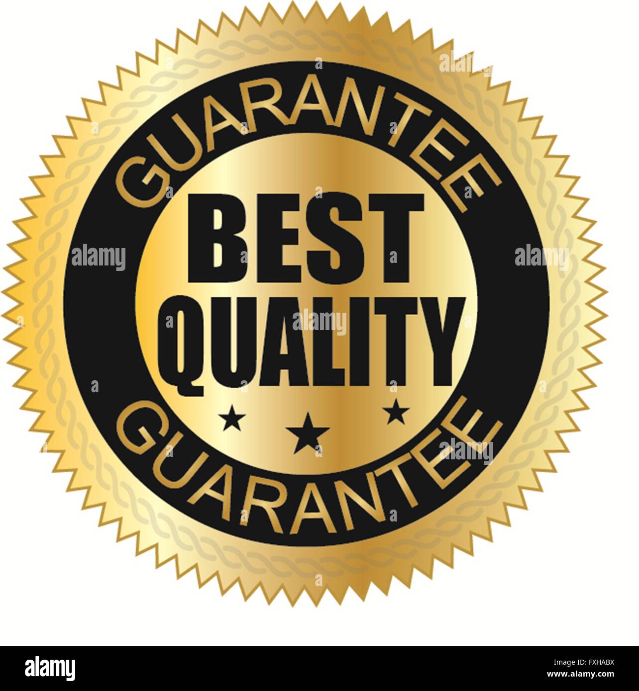 Best quality guaranteed golden label, vector illustration Stock Photo ...