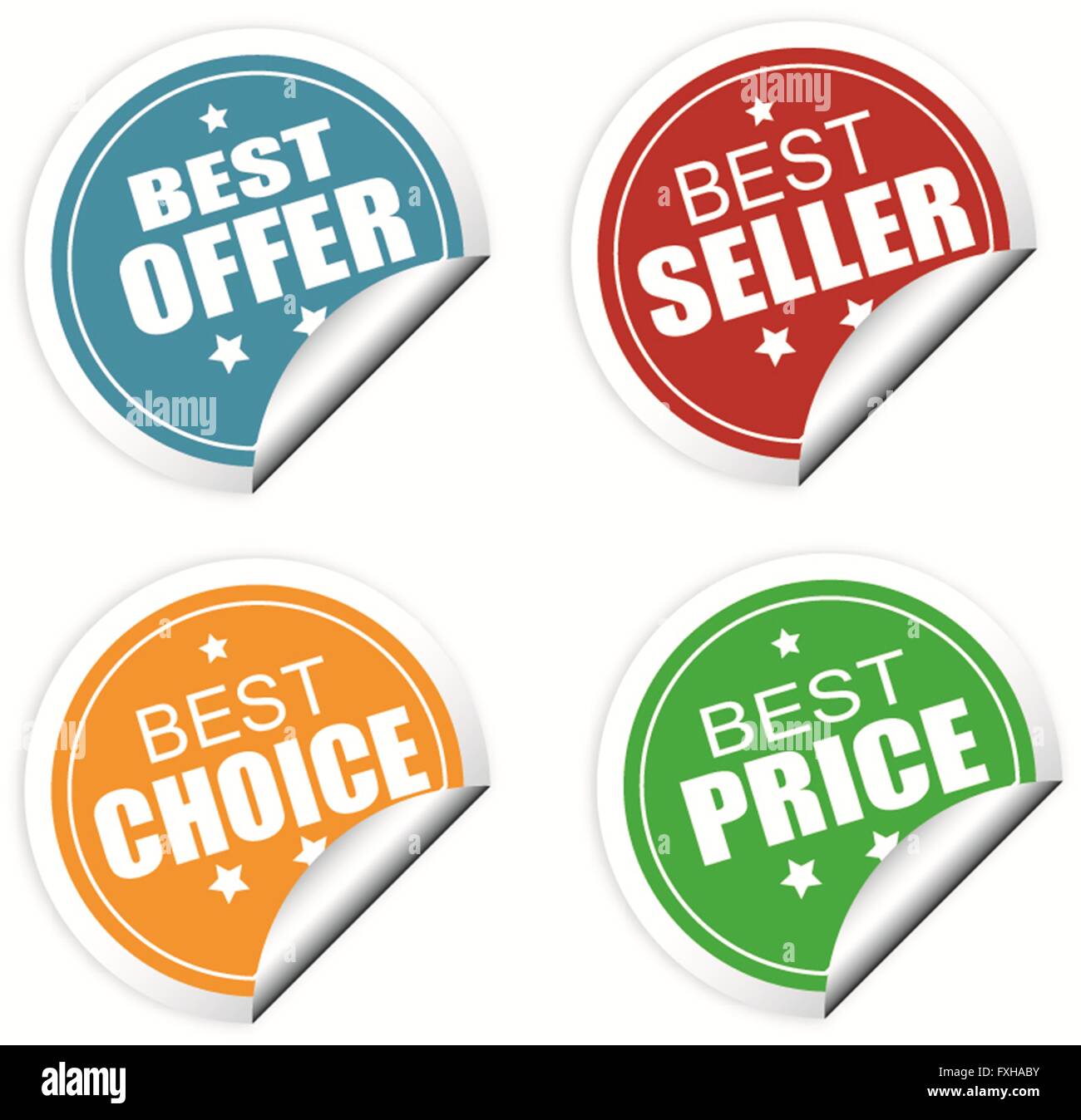 Best offer, best seller , best choice and best price colorful labels or ...