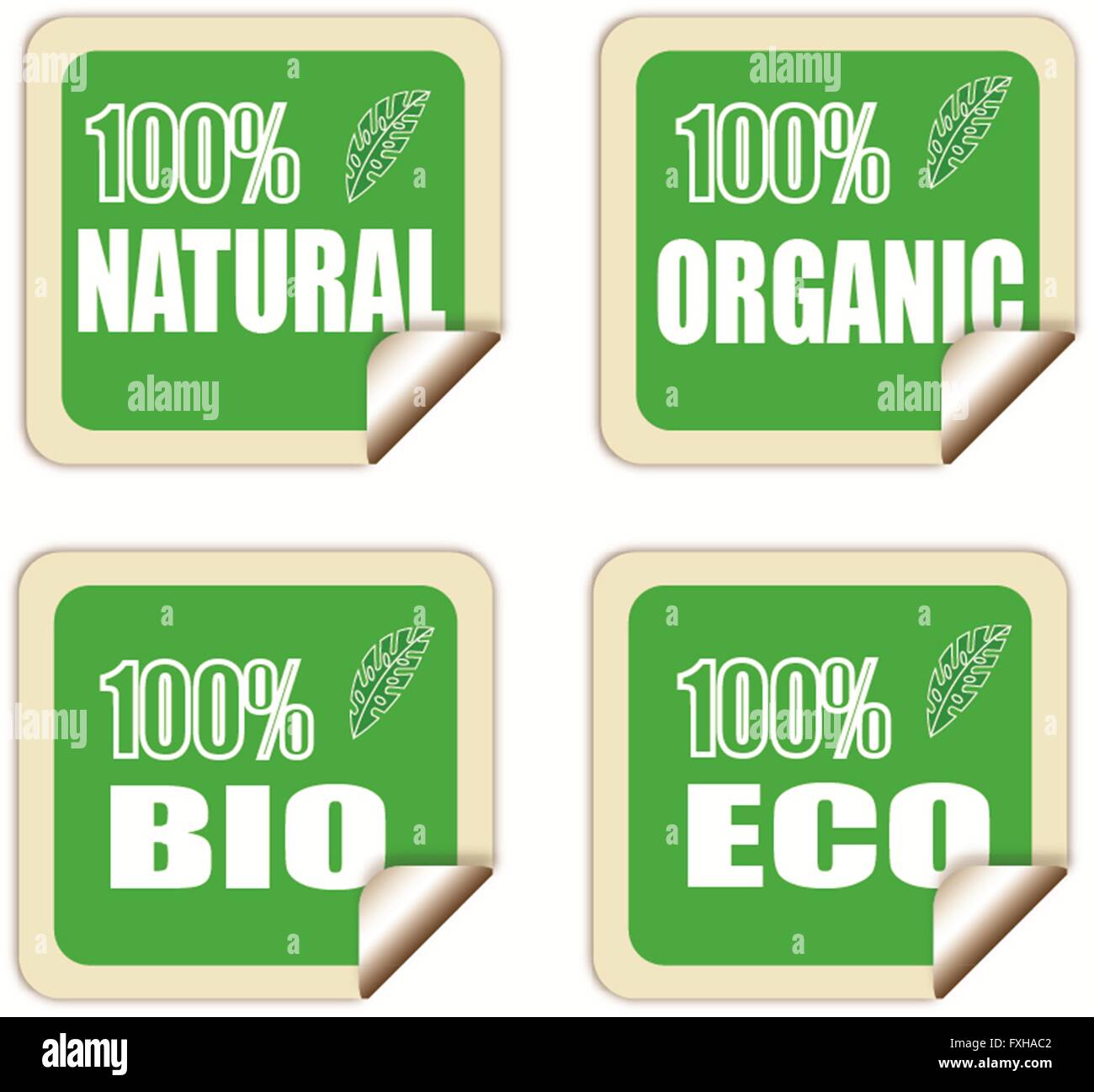 Labels of vintage 100 percent, vector illustration Stock Photo - Alamy