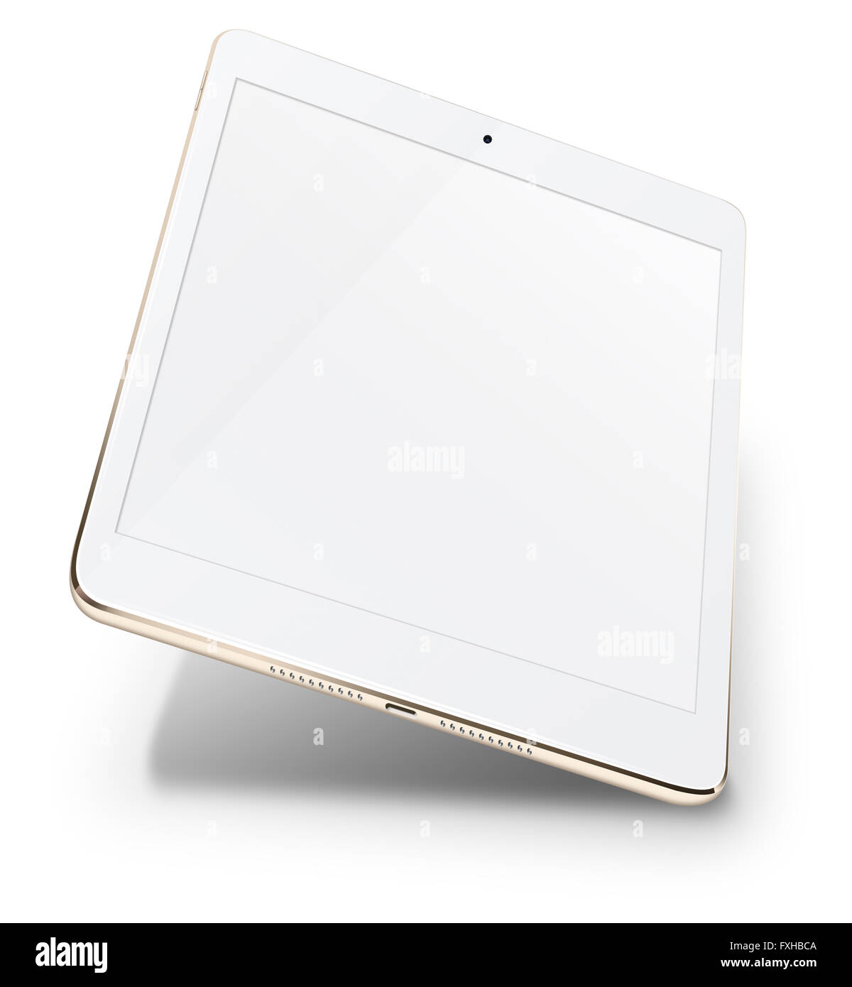 Realistic tablet pc computer with blank screen isolated on white ...