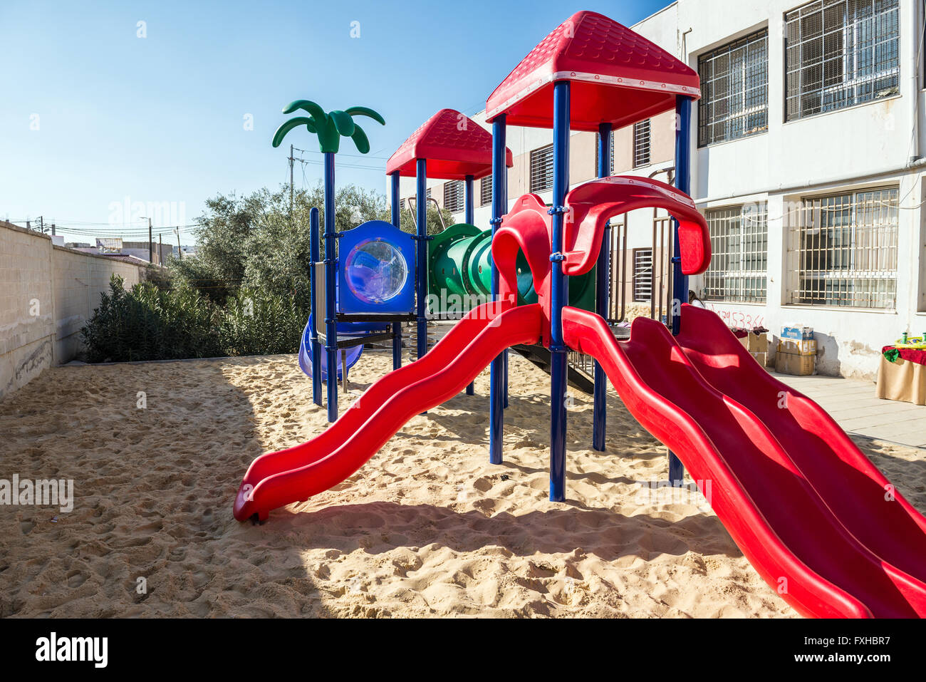 New playground in school both for Jordan kids and Syrian refugees ...