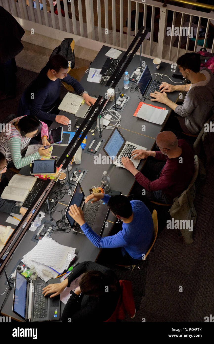 Members reading and studying at the British Library. London, UK Stock ...