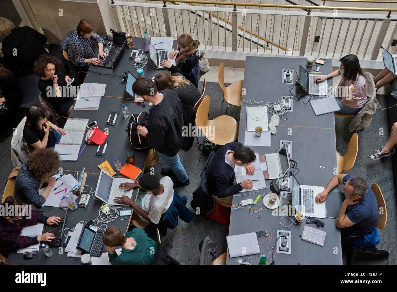Members reading and studying at the British Library. London, UK Stock ...