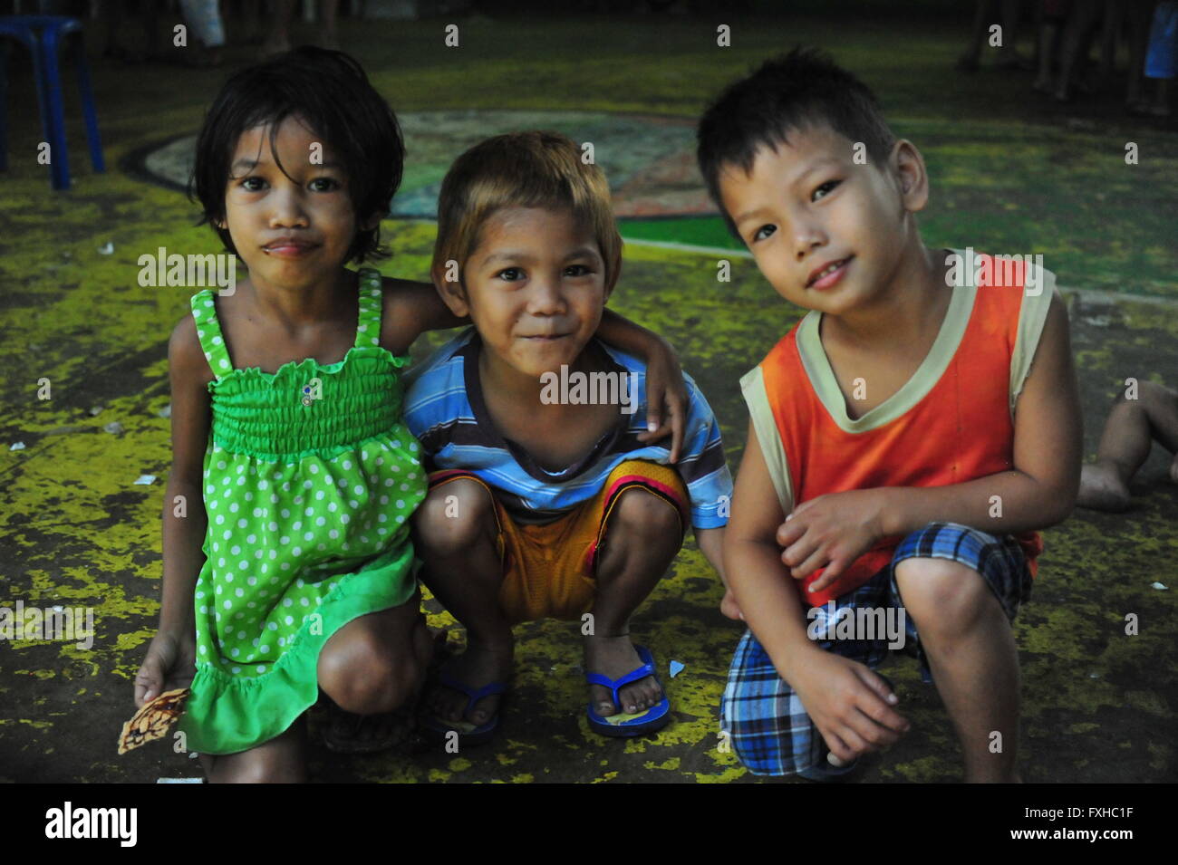Children in the Barangay Sports Arena, Cebu City, Philippines ...
