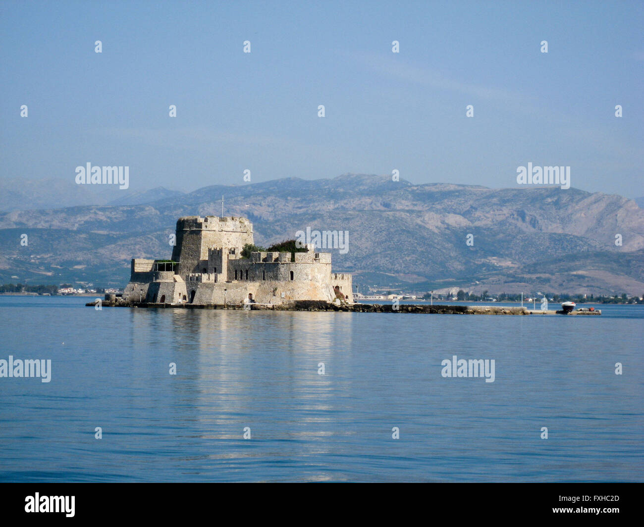 Bourzi Castle Fortress Argolic gulf waters, Nafplio, Peloponnese ...