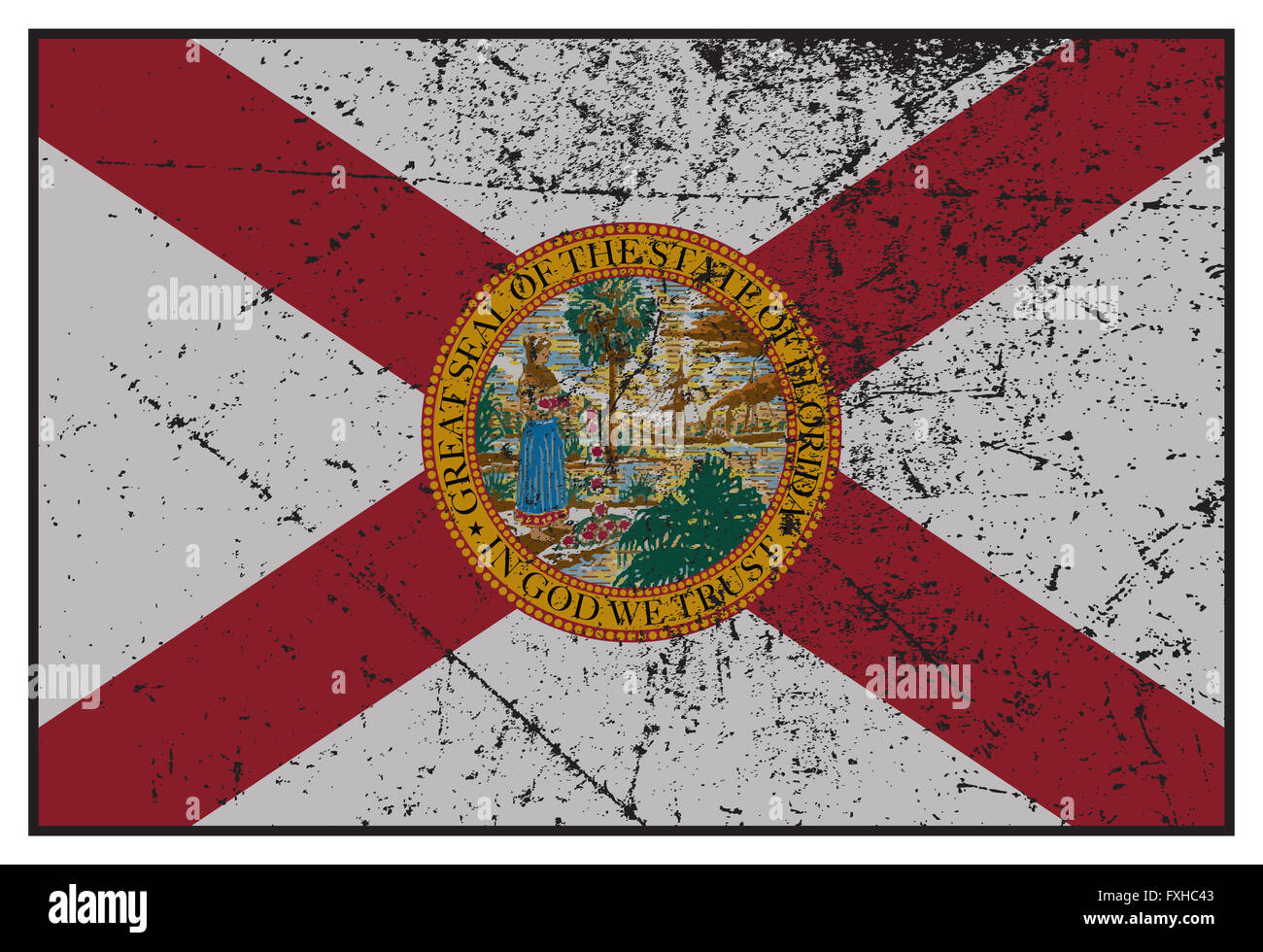 A grunged Florida state flag isolated on a white background Stock Photo ...