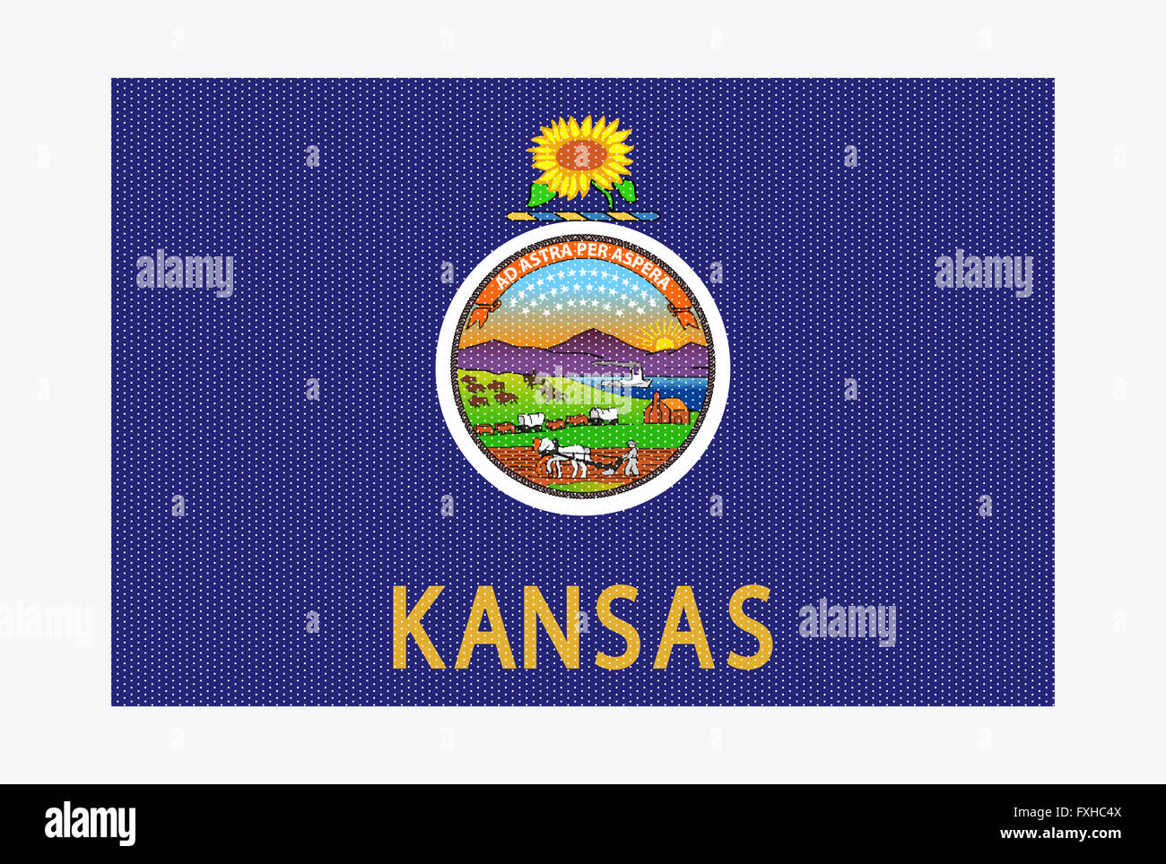 A retro looking Kansas flag isolated on a white background Stock Photo ...