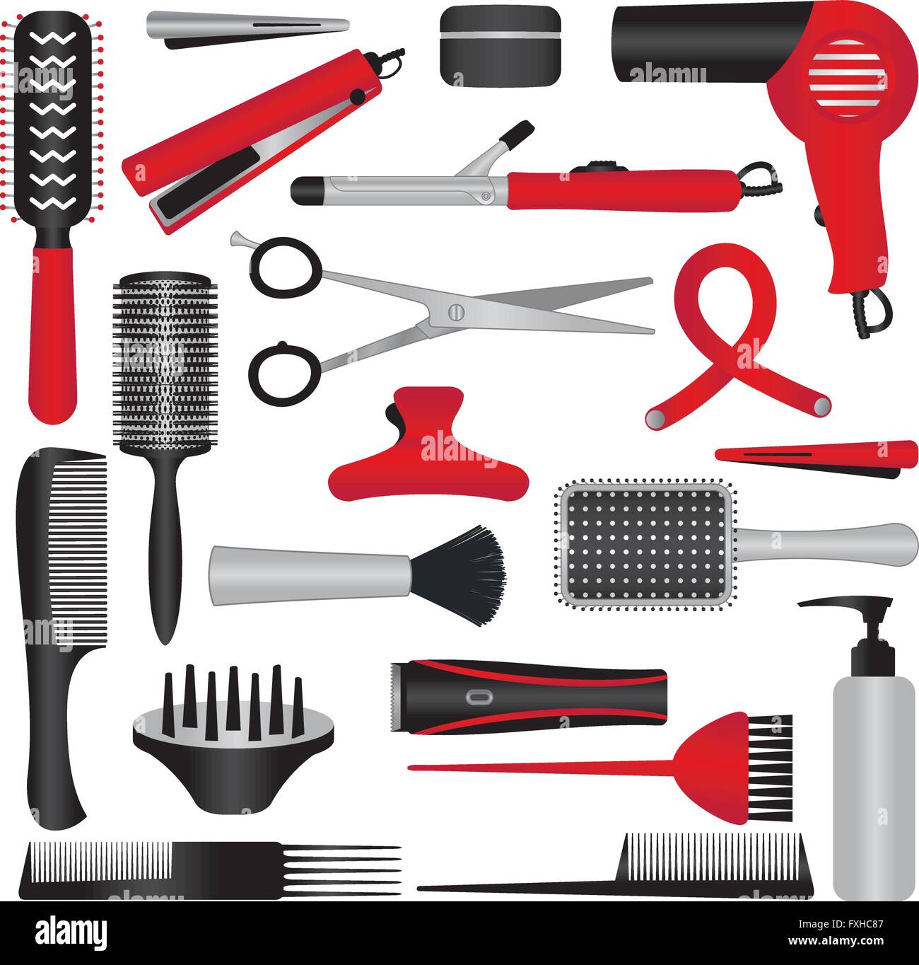 Black hair dryer comb Stock Vector Images - Alamy