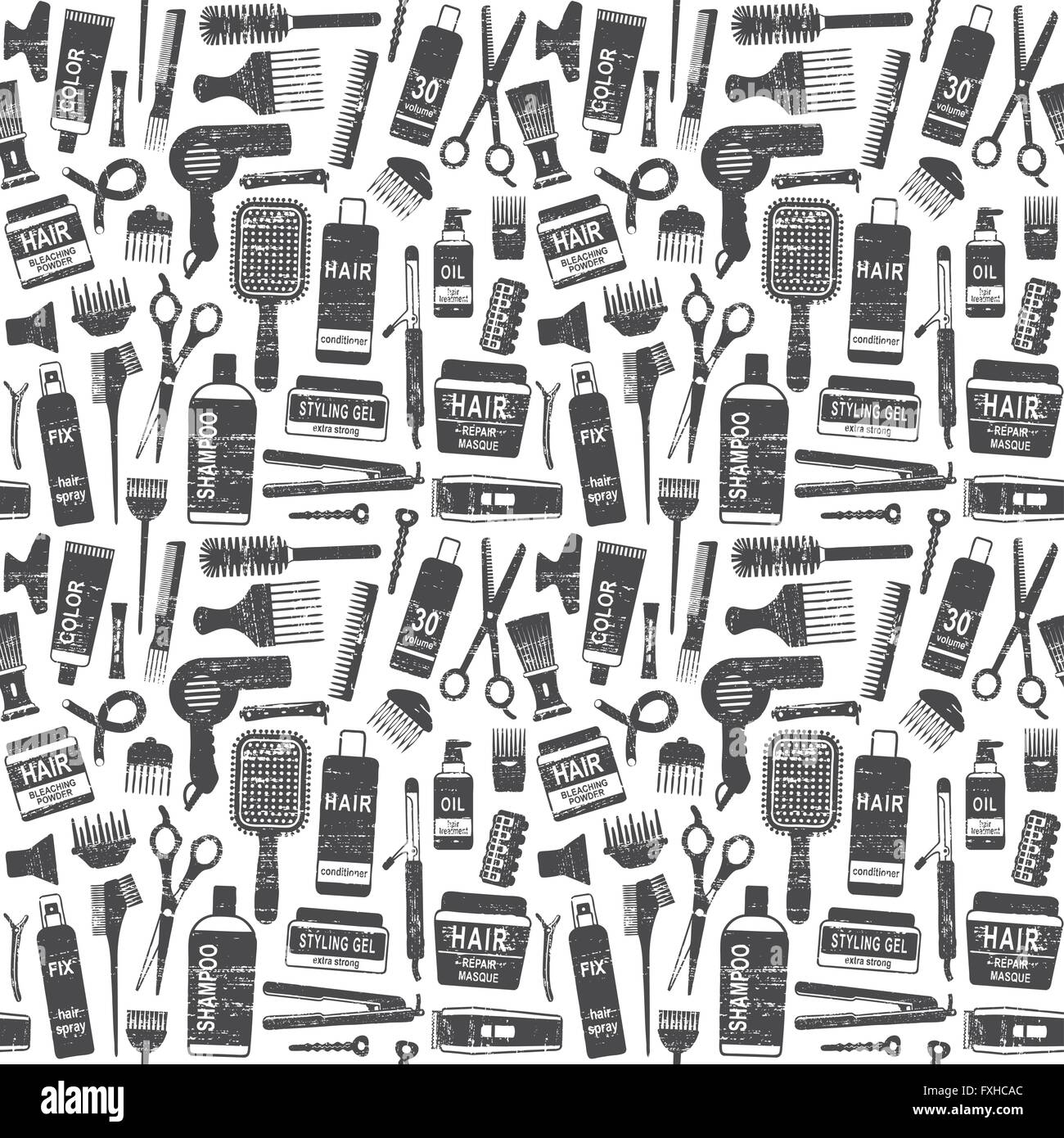 Hair styling related vector seamless pattern background 4 Stock Vector ...