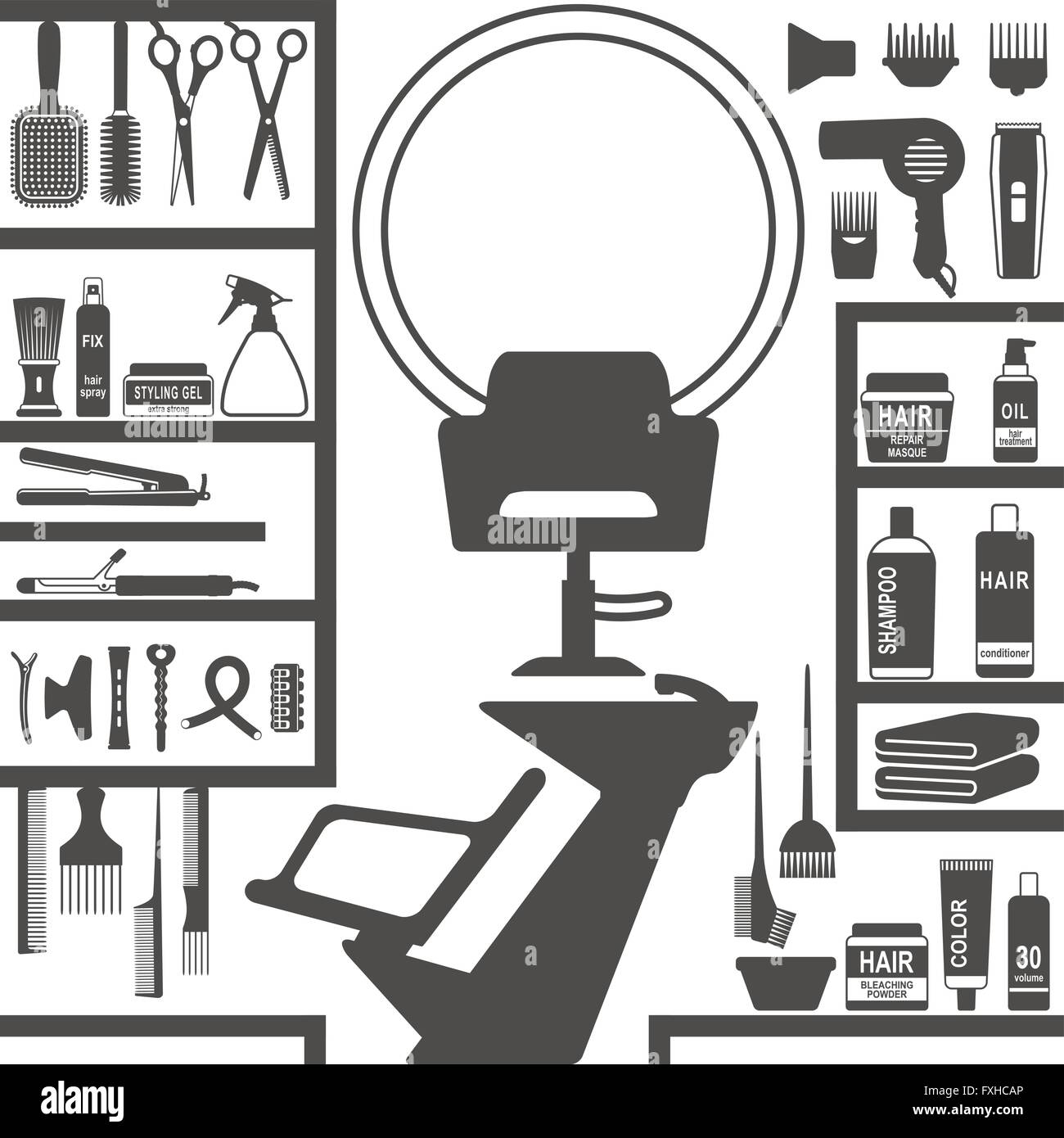 Styling hair Stock Vector Images - Alamy