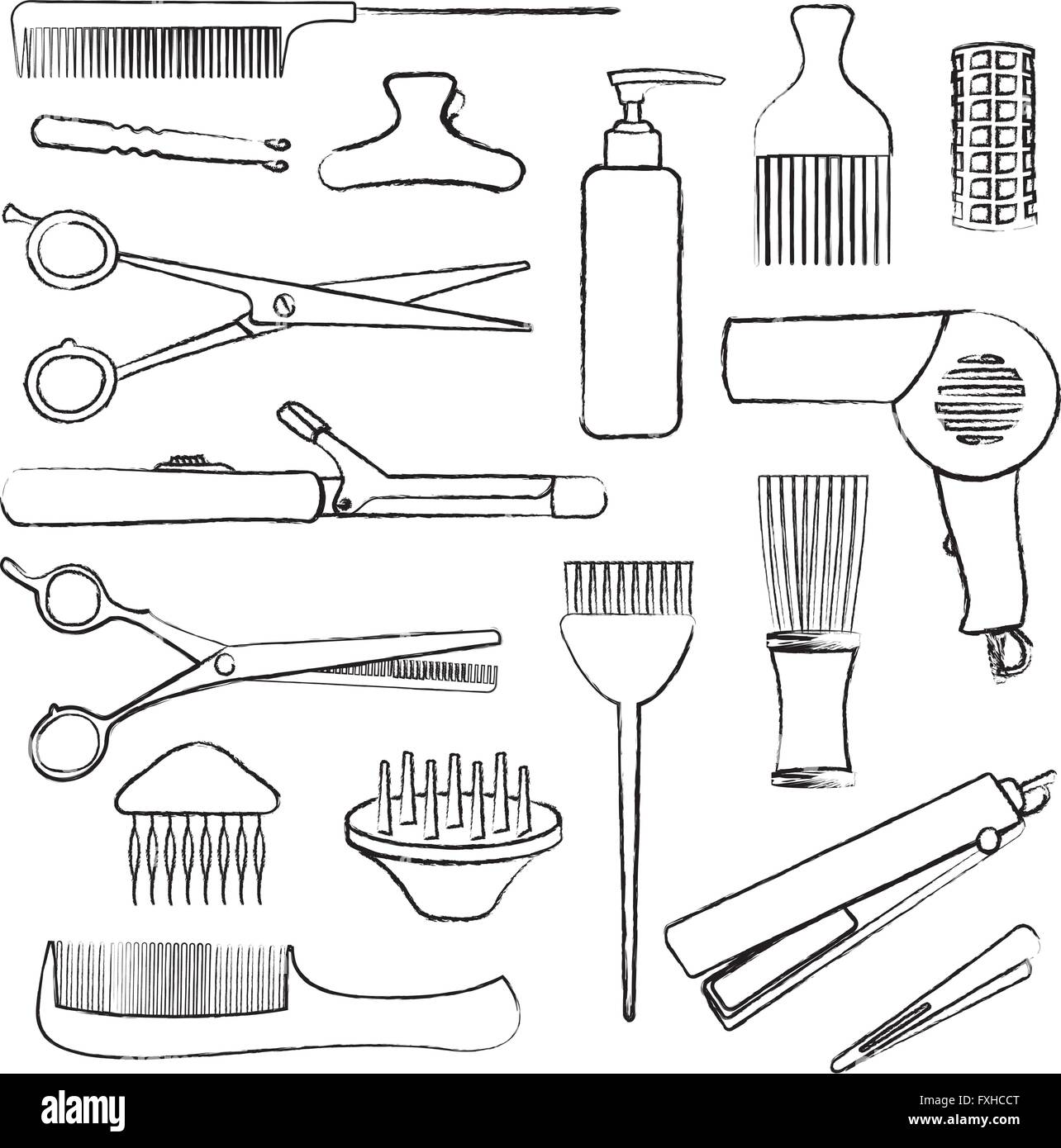 Hair comb icon hand Black and White Stock Photos & Images - Alamy