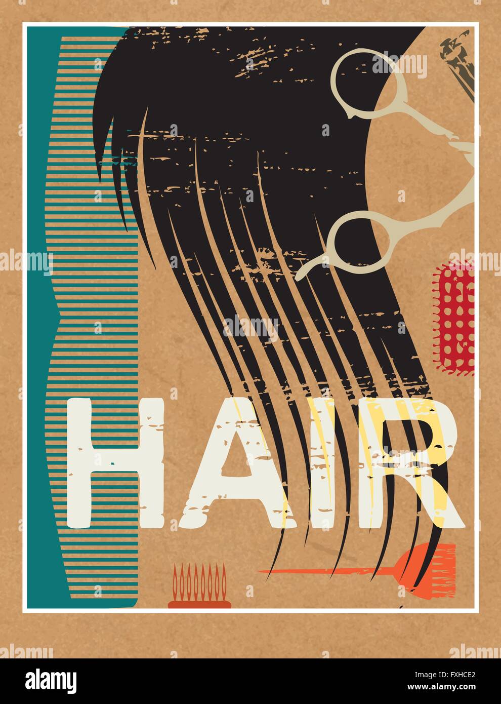 Scratched hair related poster on paper background 3 Stock Vector Image ...