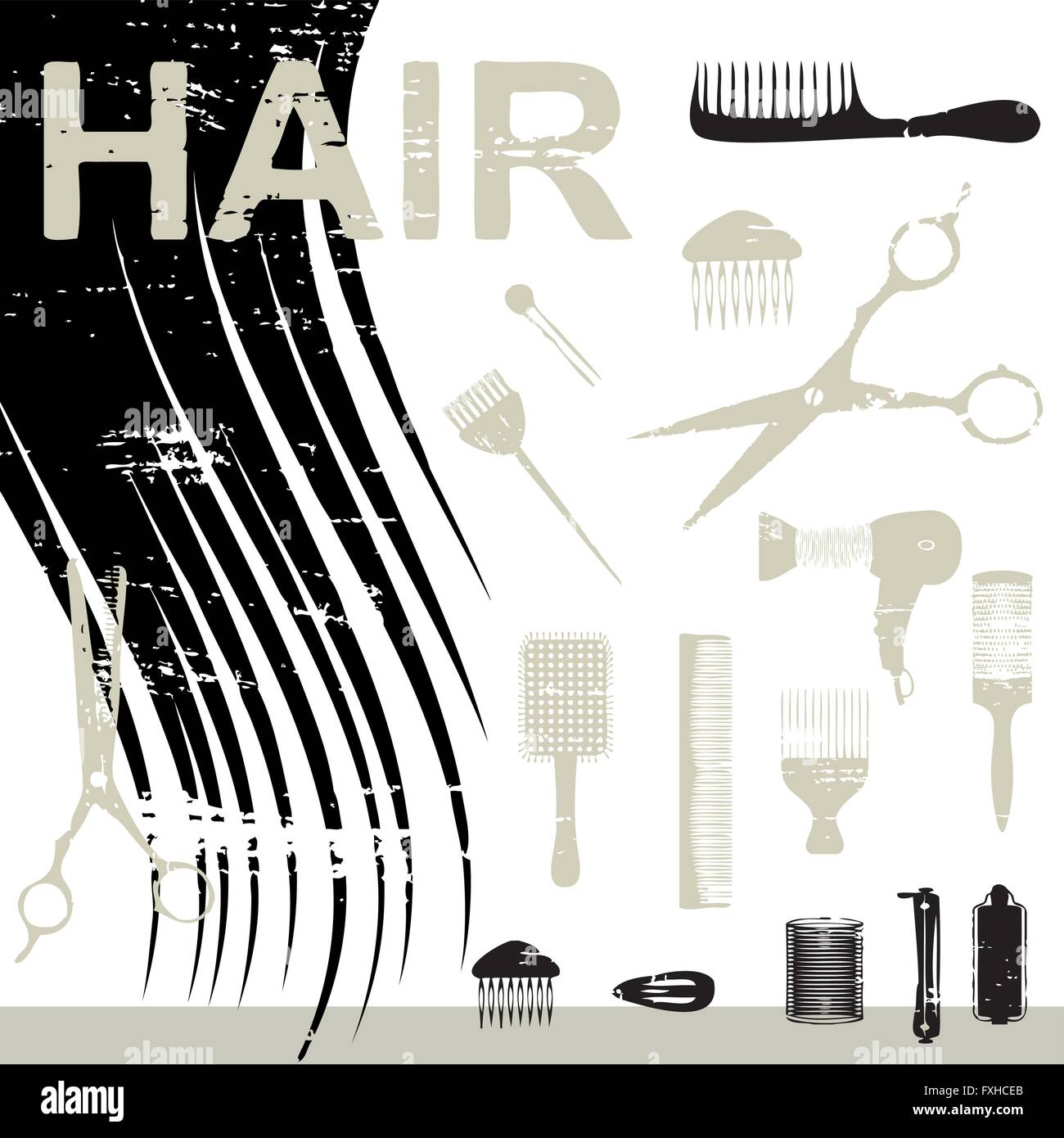 Hairdressing salon poster Stock Vector Images - Alamy