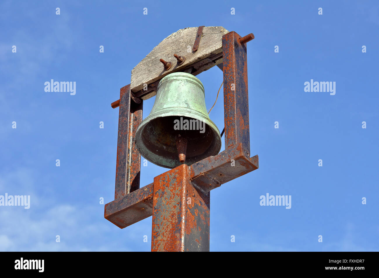 old bell bronze close up Stock Photo - Alamy