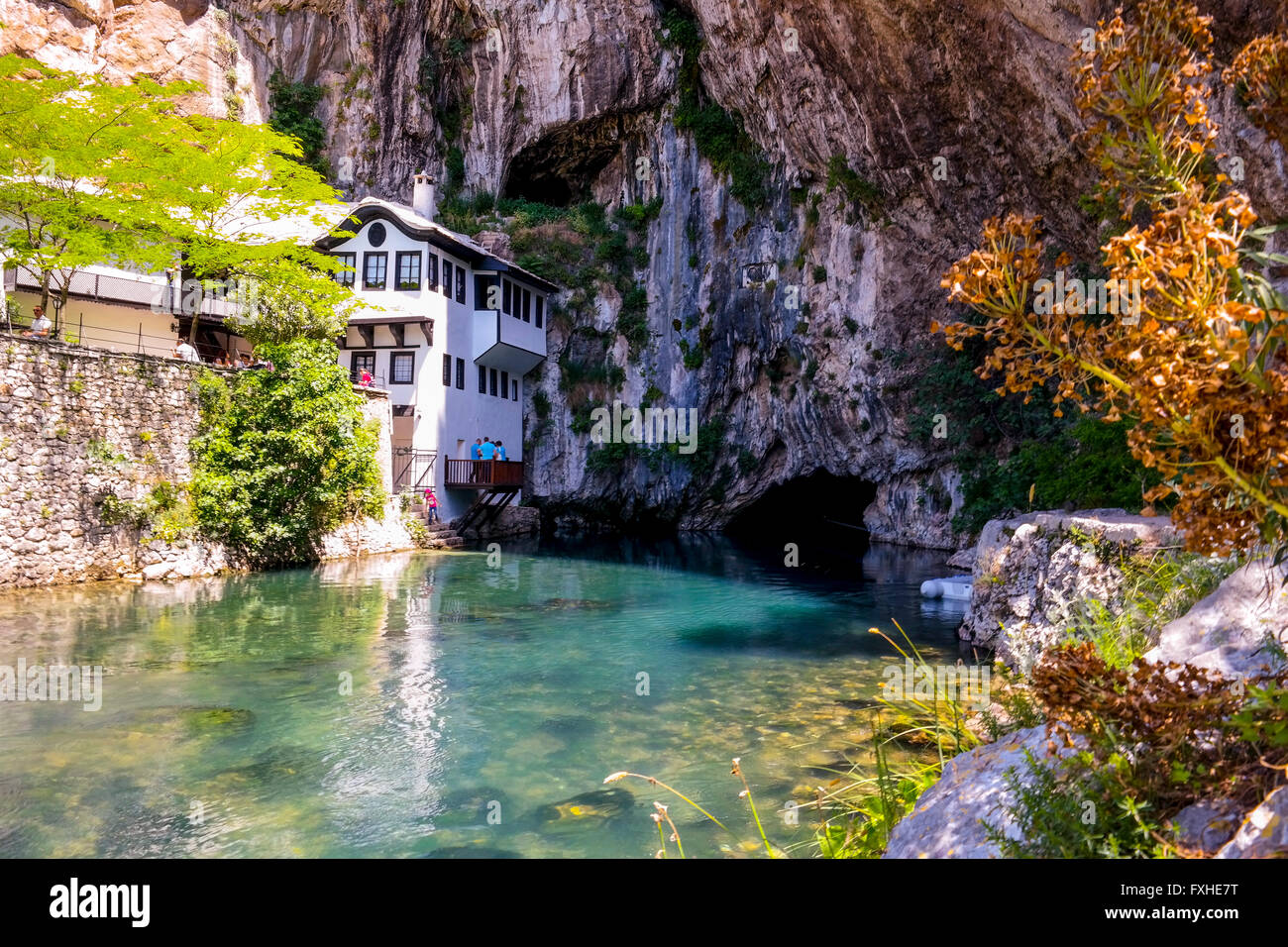 Blagaj Tekke and arstic spring of river Buna in Blagaj Stock Photo - Alamy