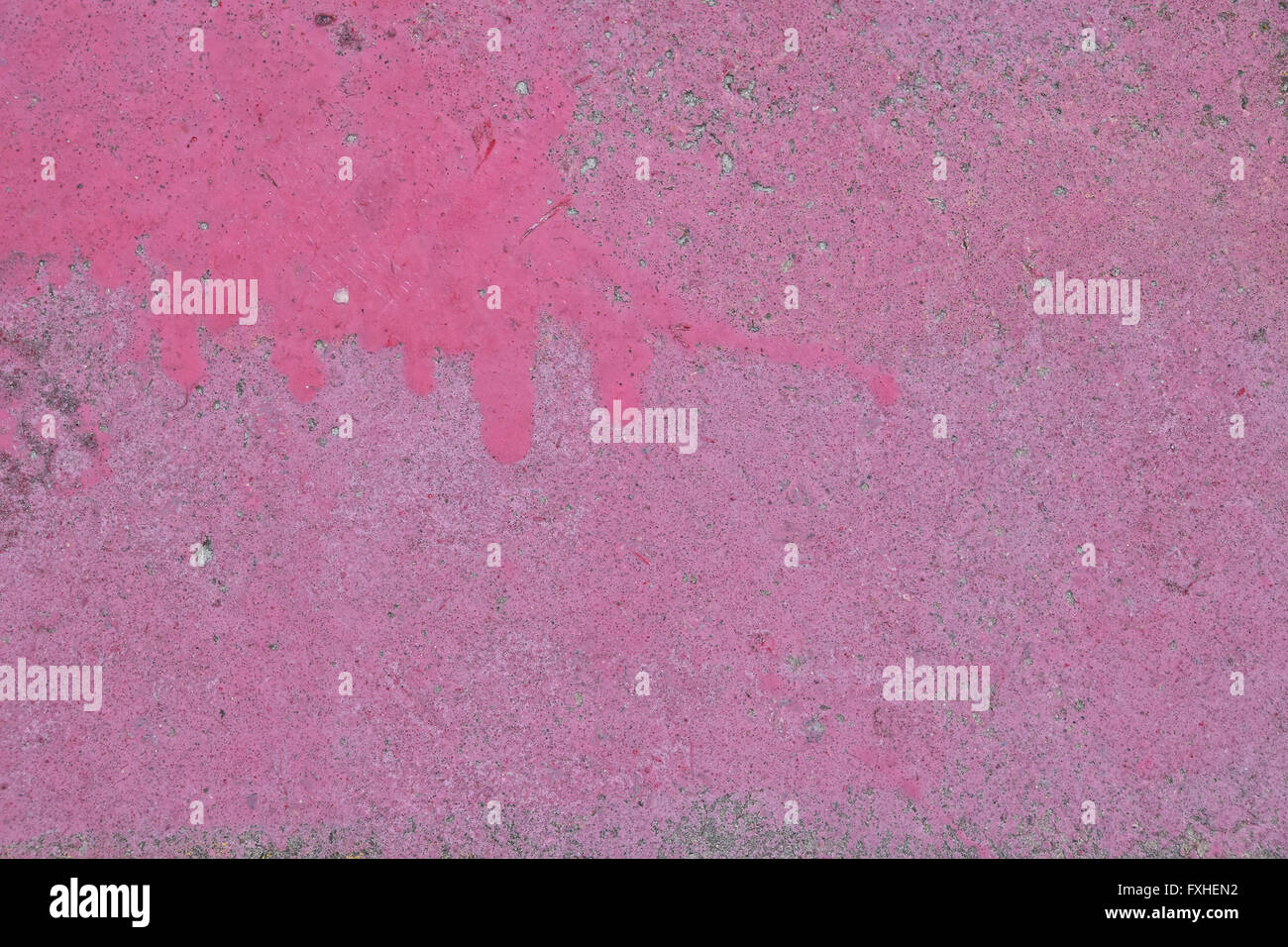 Purple pink painted concrete wall or floor with paint runs and sagging ...