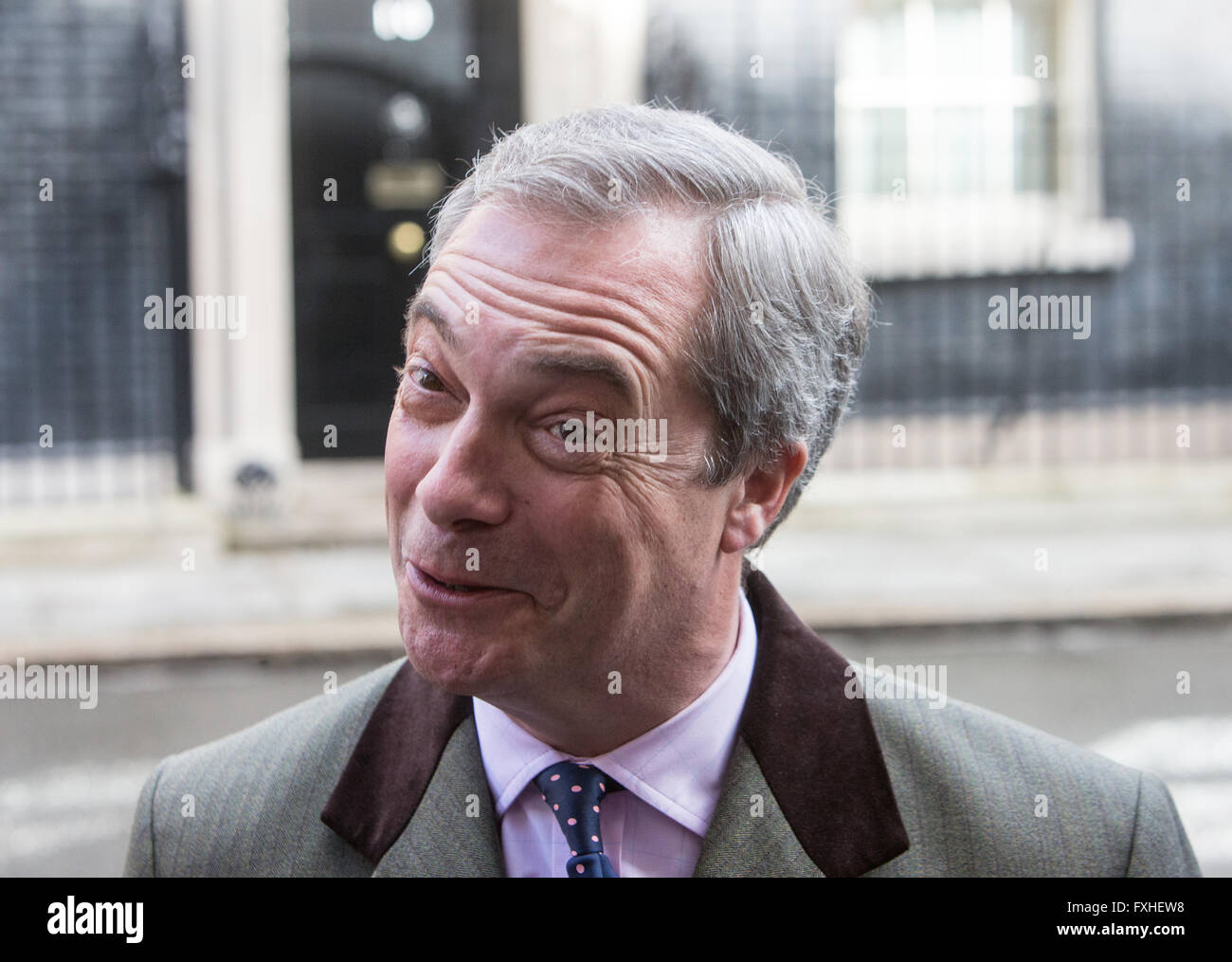 Nigel Farage delivers a letter to 10 Downing Street describing the ...