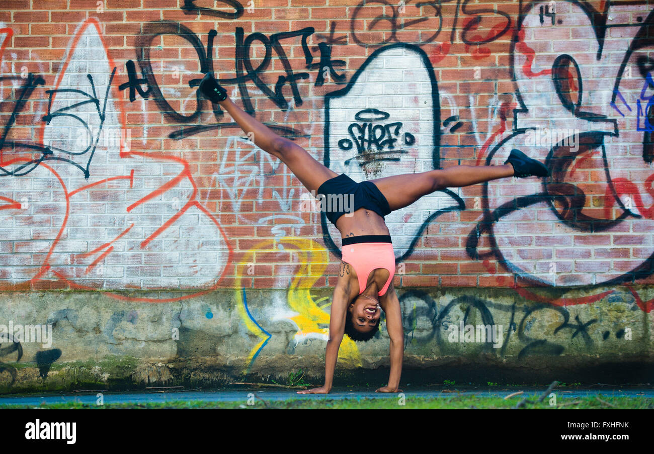 Girl doing a cartwheel hi-res stock photography and images - Alamy