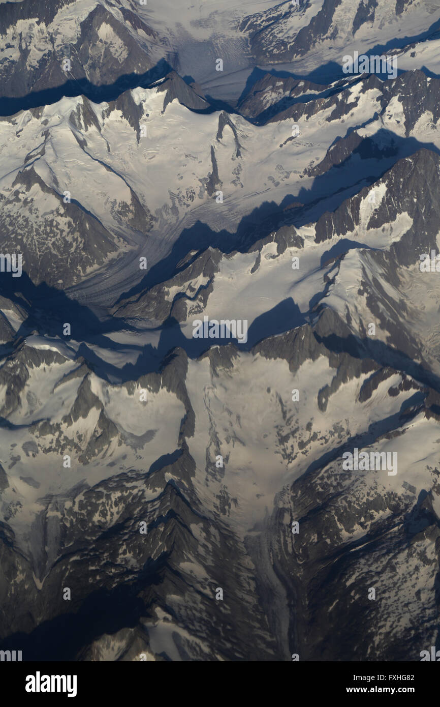 Aerial view of the Alps from a plane Stock Photo - Alamy