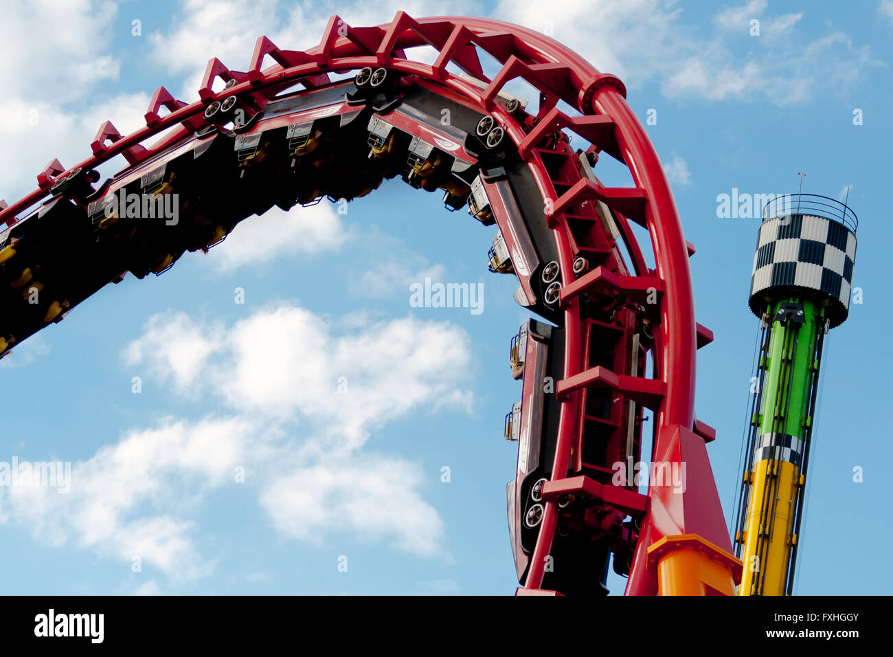 Roller coaster track curve hi-res stock photography and images - Alamy
