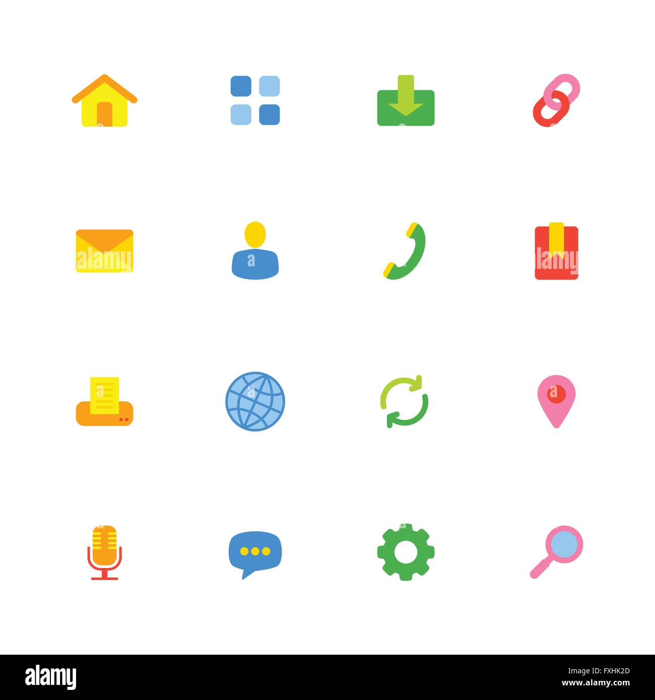 [EPS10] colorful simple web icon set for web, UI, infographic and mobile apps Stock Vector Image ...