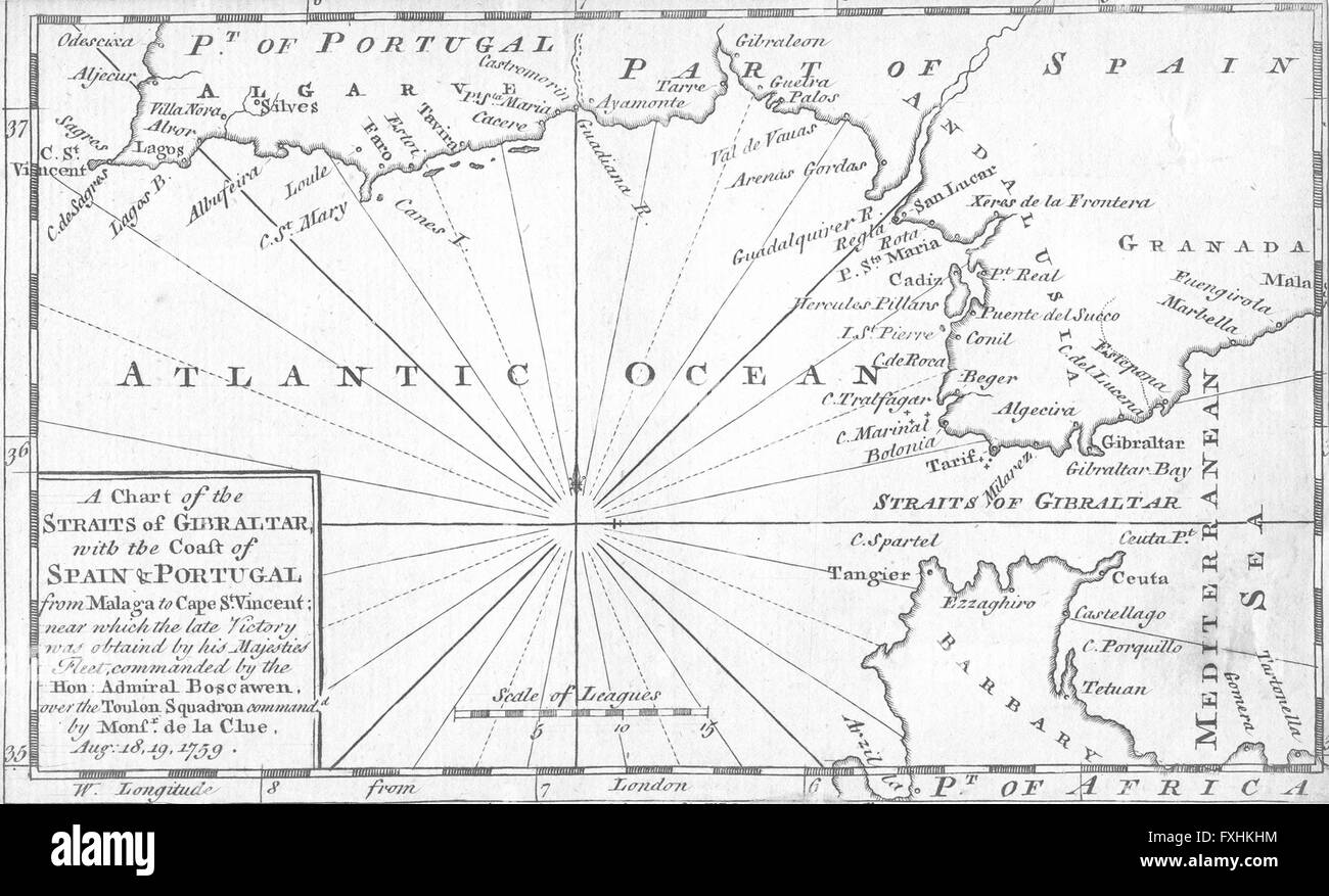 Straits of gibraltar chart hi-res stock photography and images - Alamy