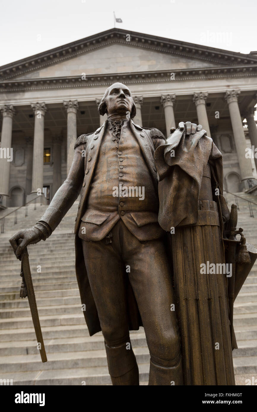 George Washington statue outside the South Carolina State House on a ...