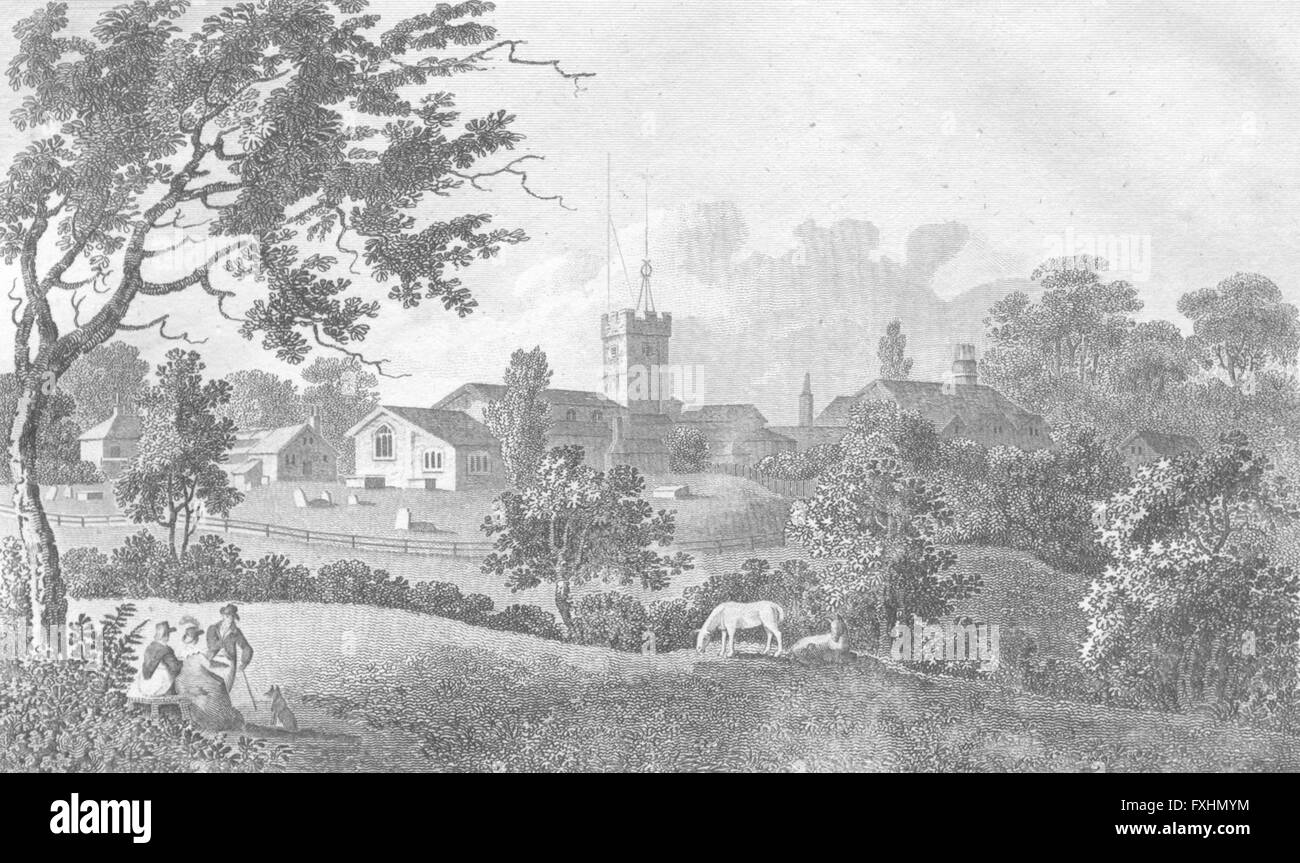 LONDON: Hendon: Hughson, antique print 1805 Stock Photo - Alamy