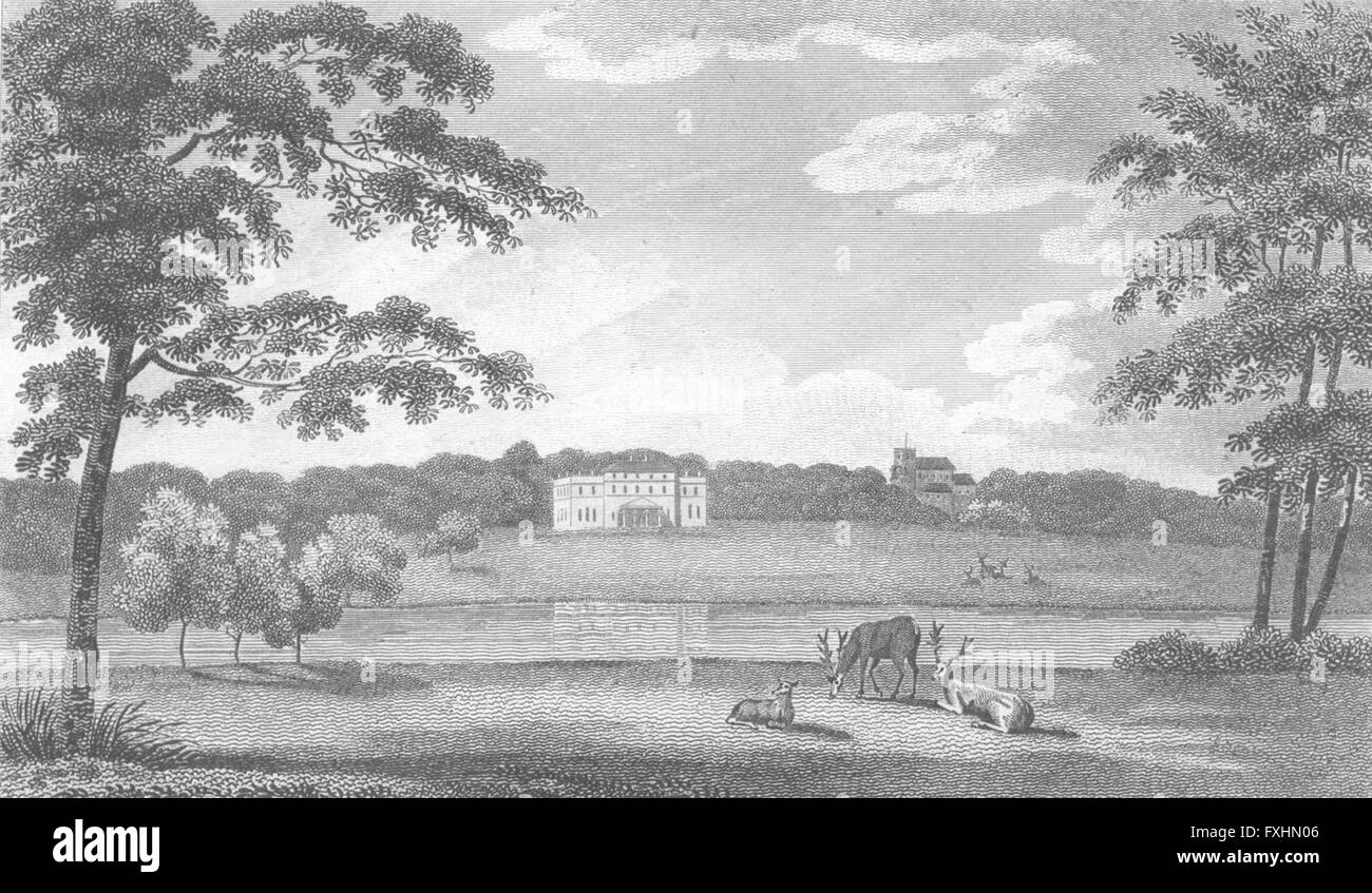 STANMORE: House; George Drummond Church: Hughson, antique print 1805 ...