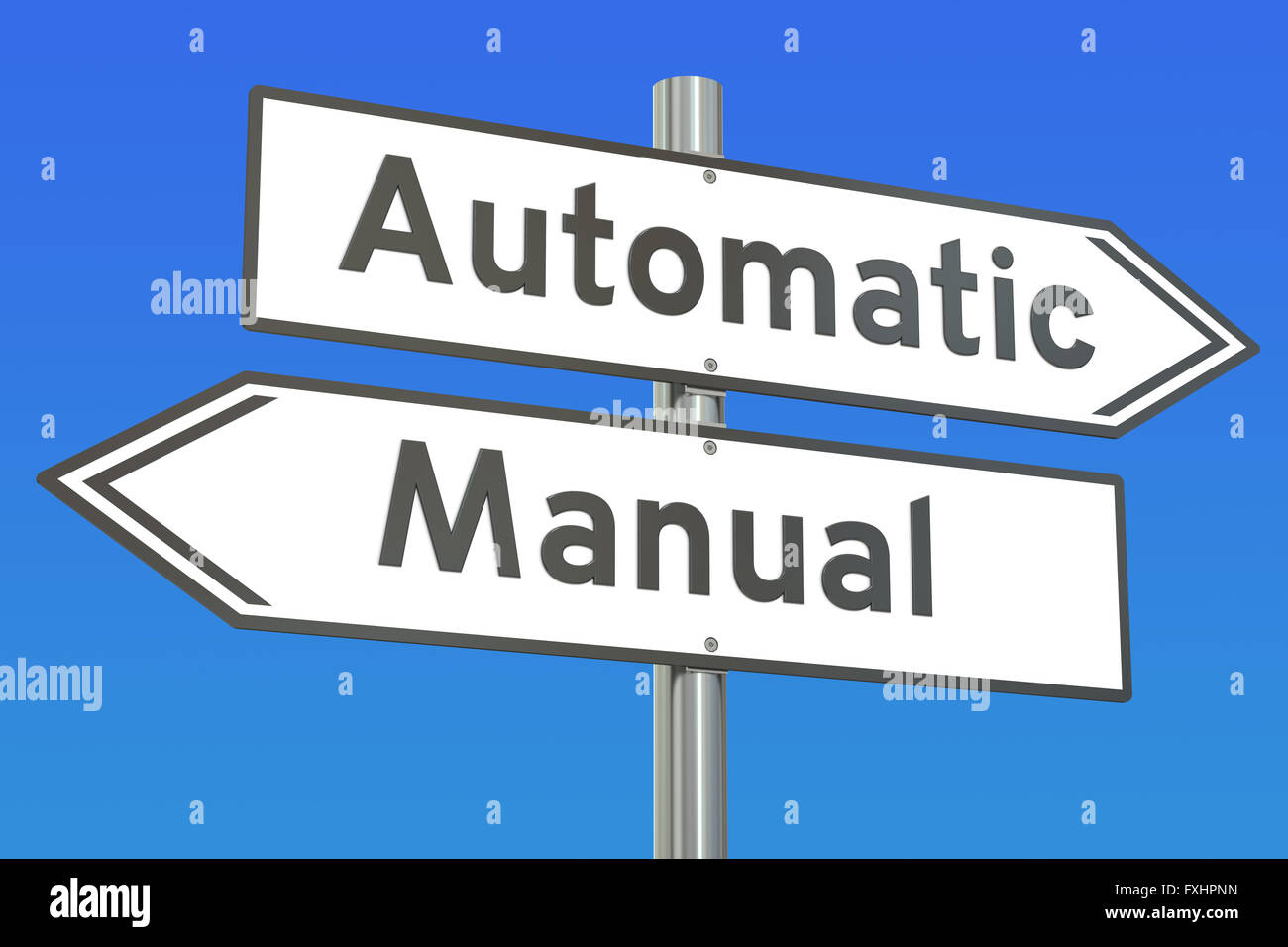 automatic vs manual concept, 3D rendering Stock Photo - Alamy
