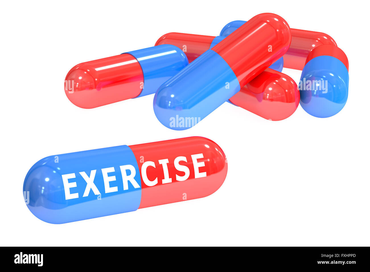 exercise pills concept, 3D rendering isolated on white background Stock ...