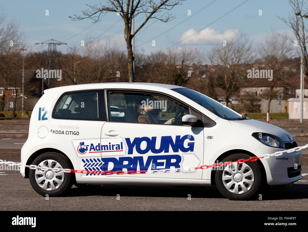 Young girl learning to drive on the Admiral Young driver car scheme for ...