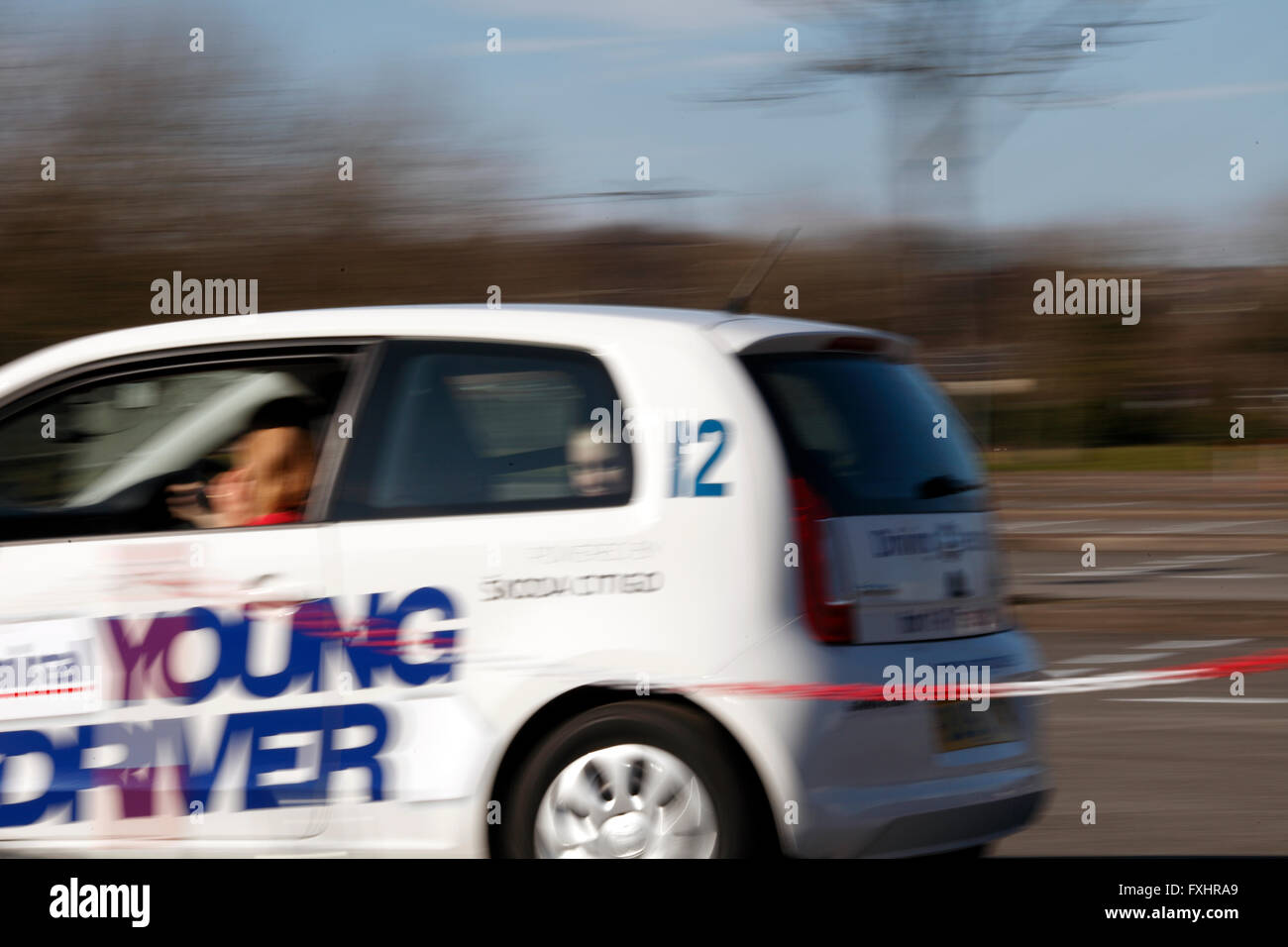 Young girl learning to drive on the Admiral Young driver car scheme for ...