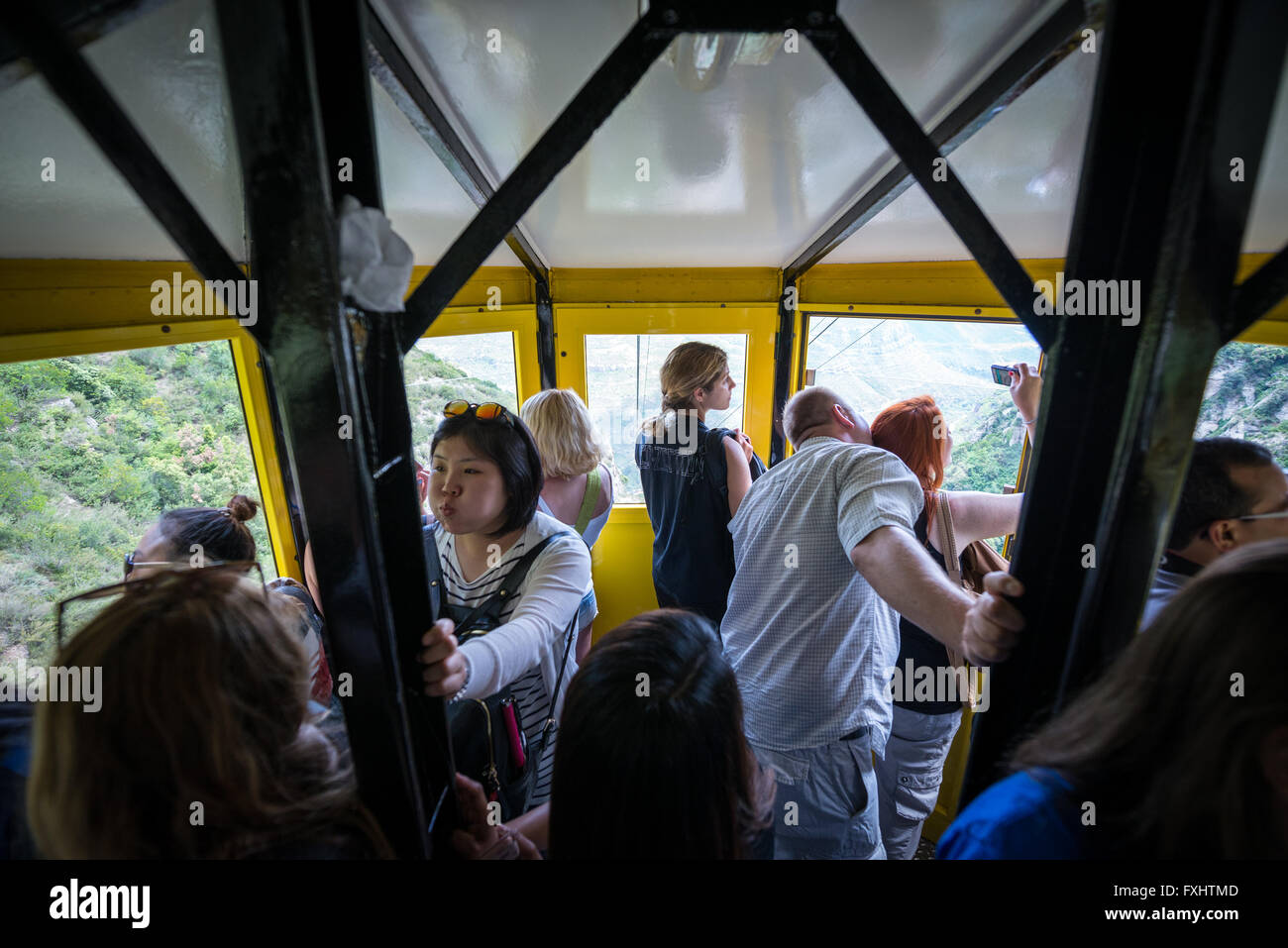 Aeri de Montserrat aerial cable car station to Benedictine abbey Santa ...