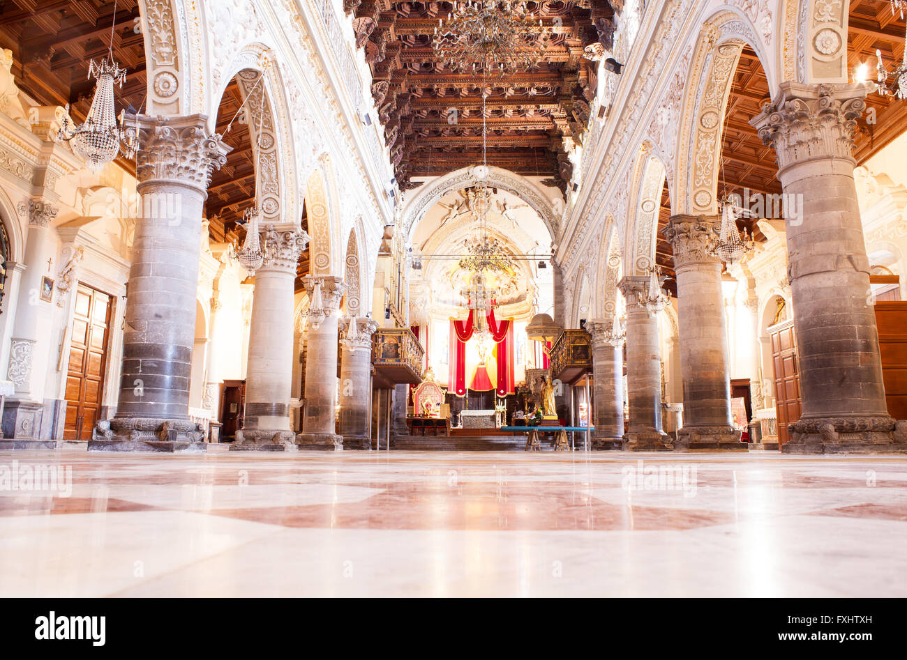 Interior of the Enna cathedral - Duomo di Enna Stock Photo - Alamy